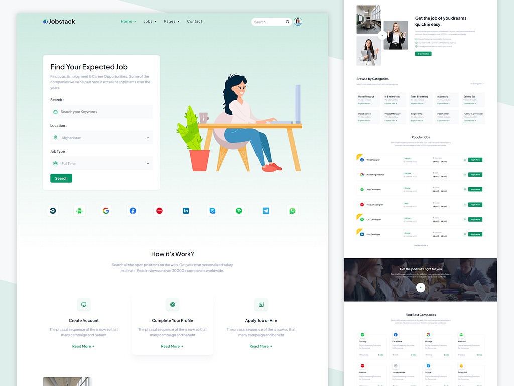 Jobstack - Job Portal & Job Board Template by Shreethemes™ on Dribbble