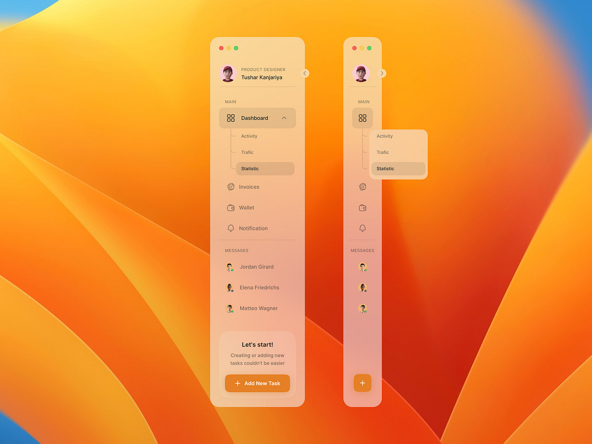 Sidebar Ui Designs Themes Templates And Downloadable Graphic Elements On Dribbble 