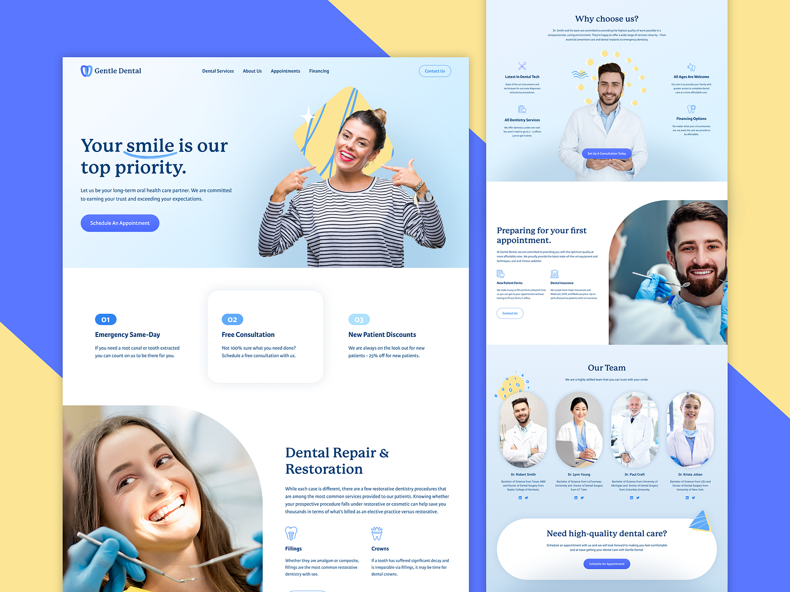 Gentle Dental Web Design by Sam on Dribbble