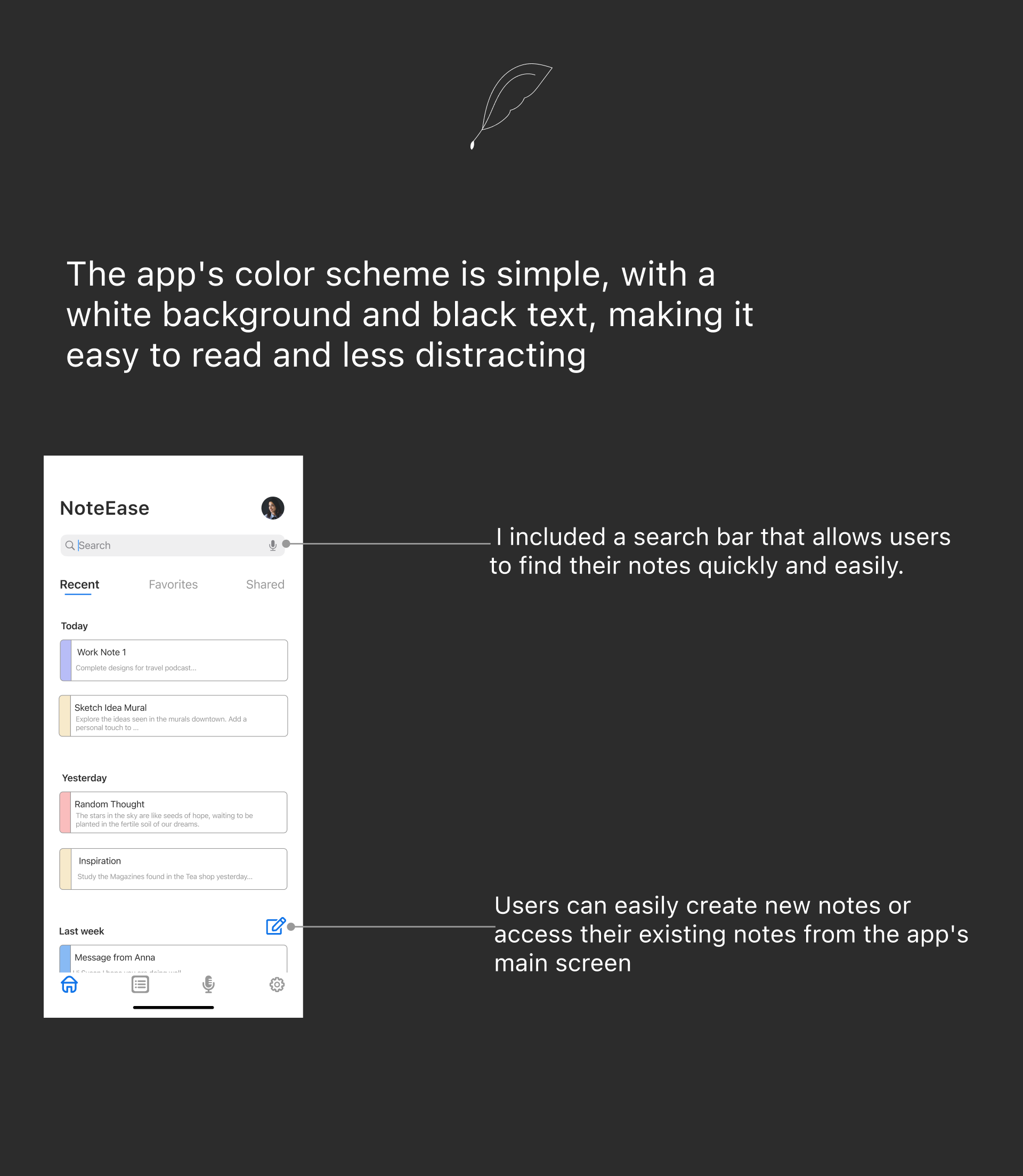 Minimalist note-taking mobile app by Asley E. Abascal on Dribbble