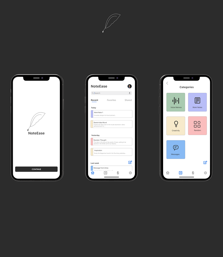 Minimalist note-taking mobile app by Asley E. Abascal on Dribbble