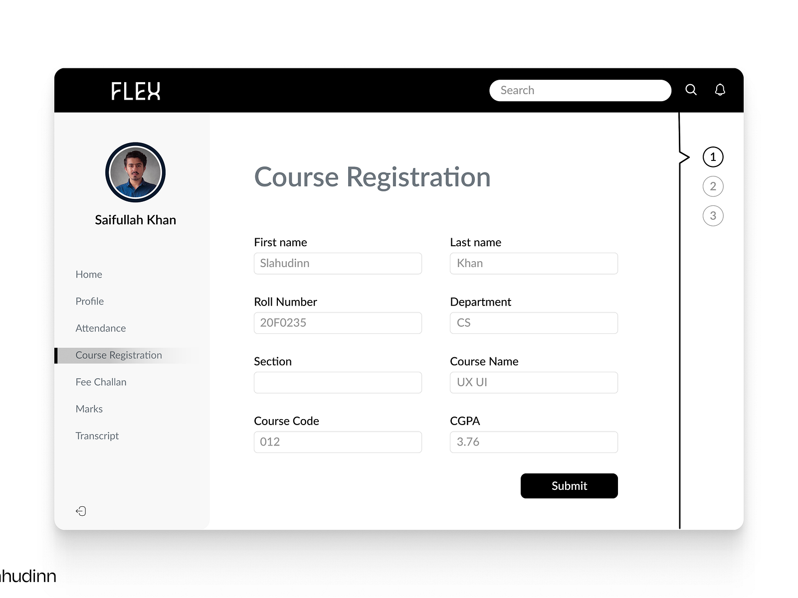 Course Registration form/web design by Saif Ullah khan on Dribbble