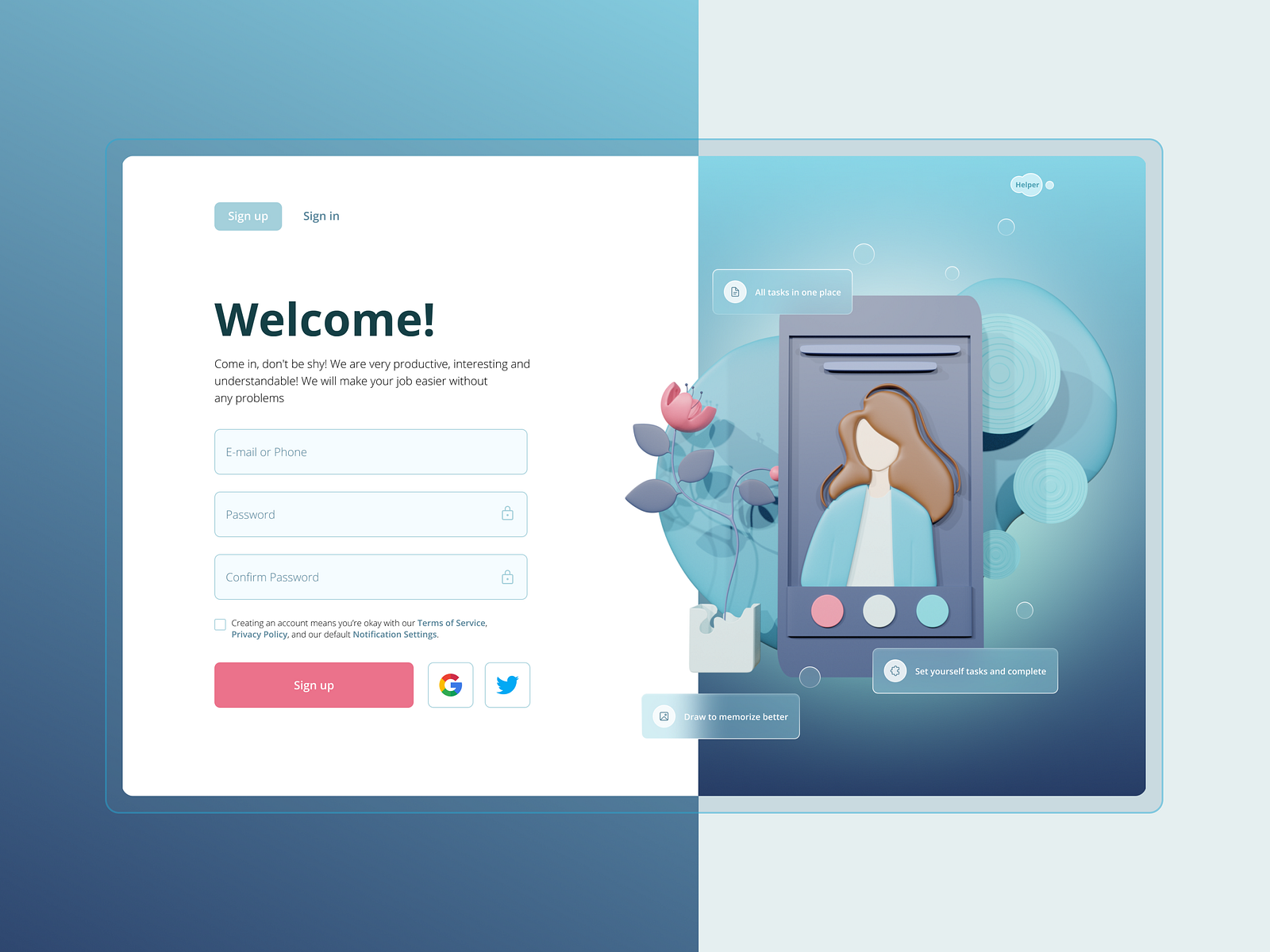 Registration page by Anris Vladi on Dribbble