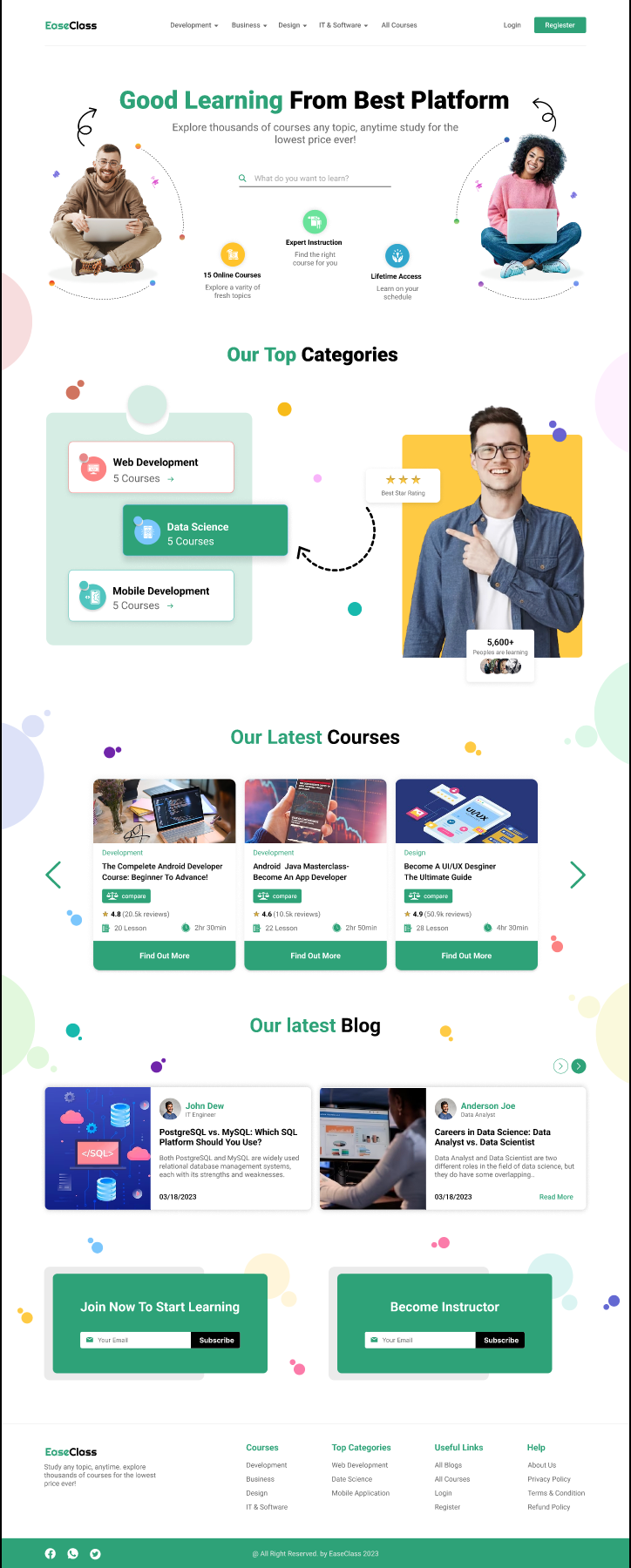 EaseClass - Learning Management System by WebBuddy on Dribbble