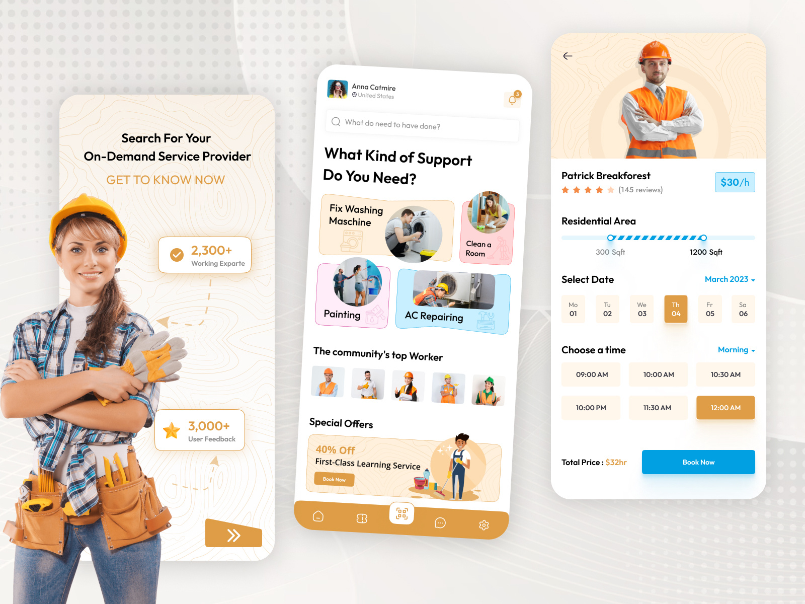 On Demand Services App UI by Codeflash Infotech LLP on Dribbble