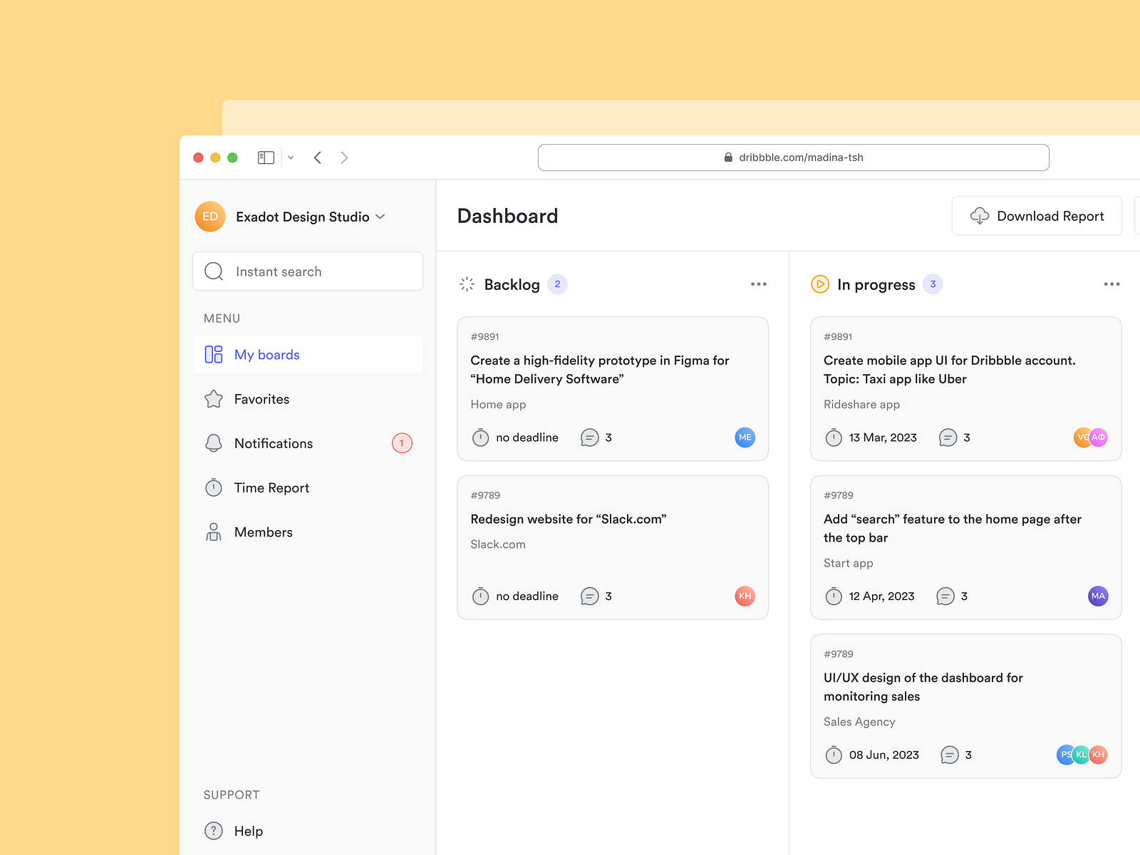 Task Management Dashboard UI by Madina Toshpulatova for Exadot Design ...