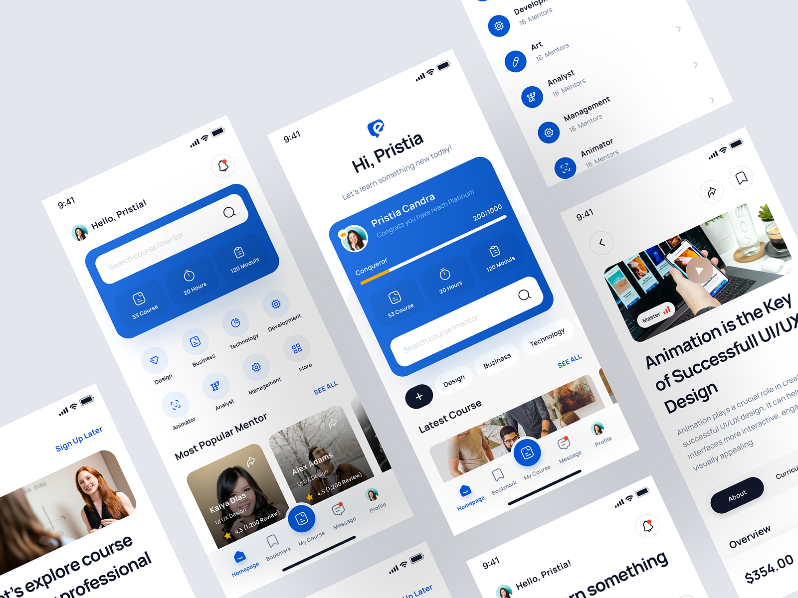 Eduline - Online Learning App UI Kit by Uxerflow UI/UX on Dribbble