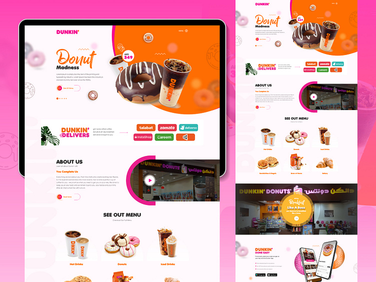 Dunkin Donuts | Web design | UI/UX by Branex LLC on Dribbble