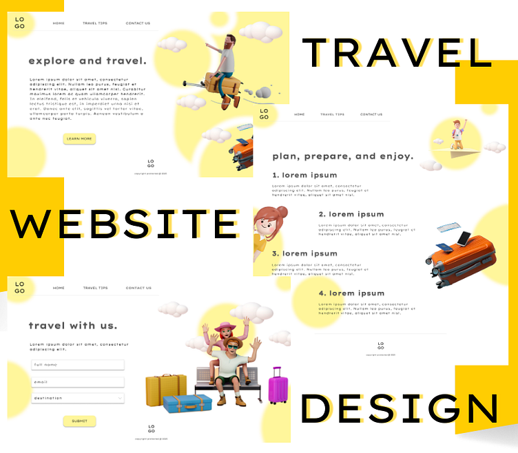 Travel Website Template by Leirah Ningala on Dribbble