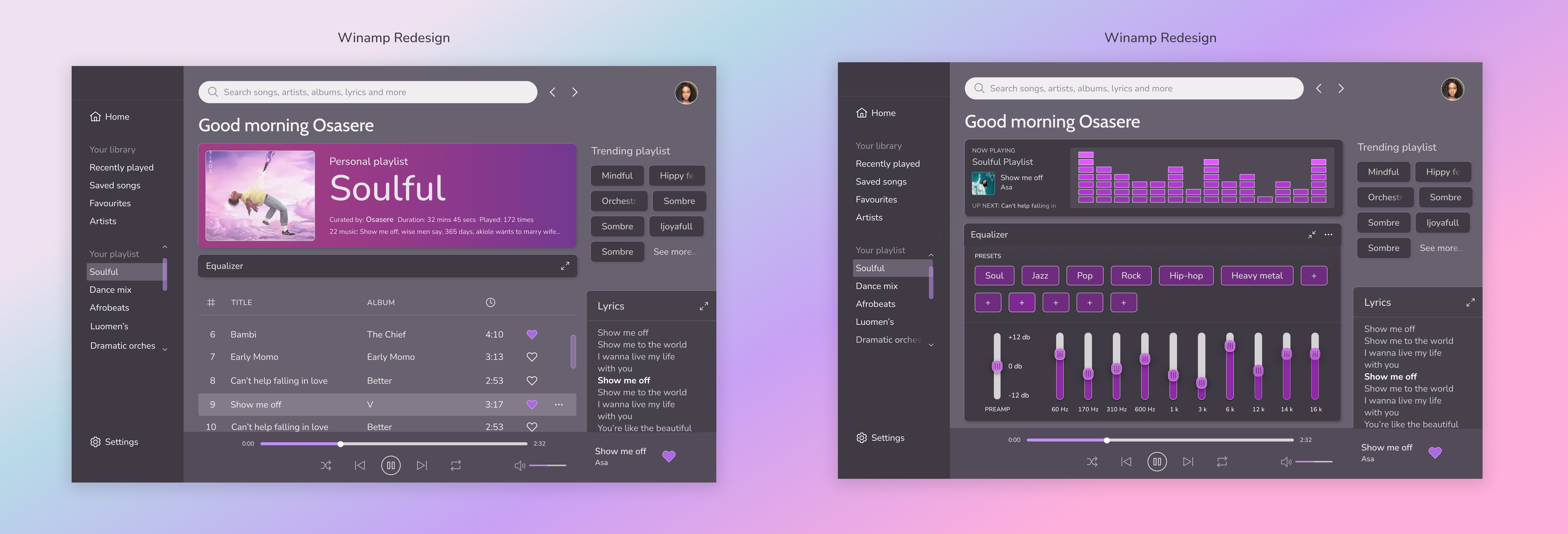 Winamp Redesign designs, themes, templates and downloadable graphic ...