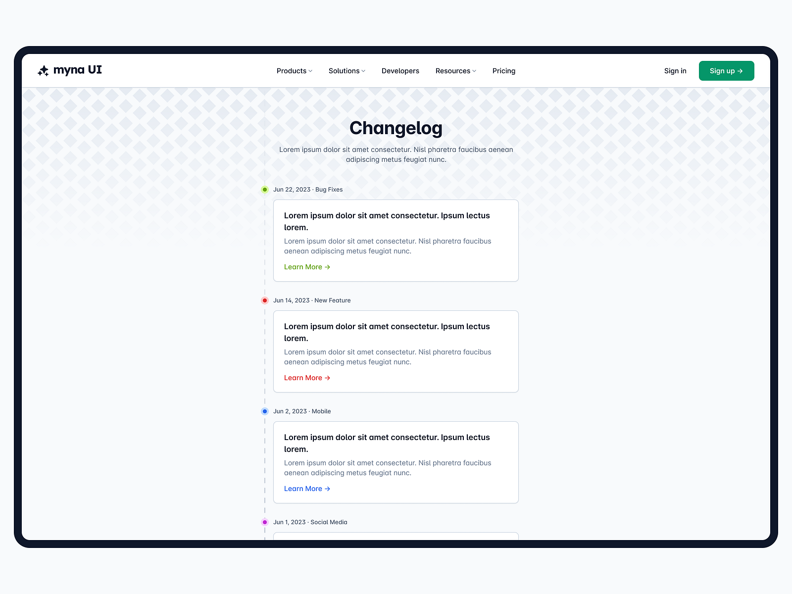Changelog Design by Praveen Juge on Dribbble