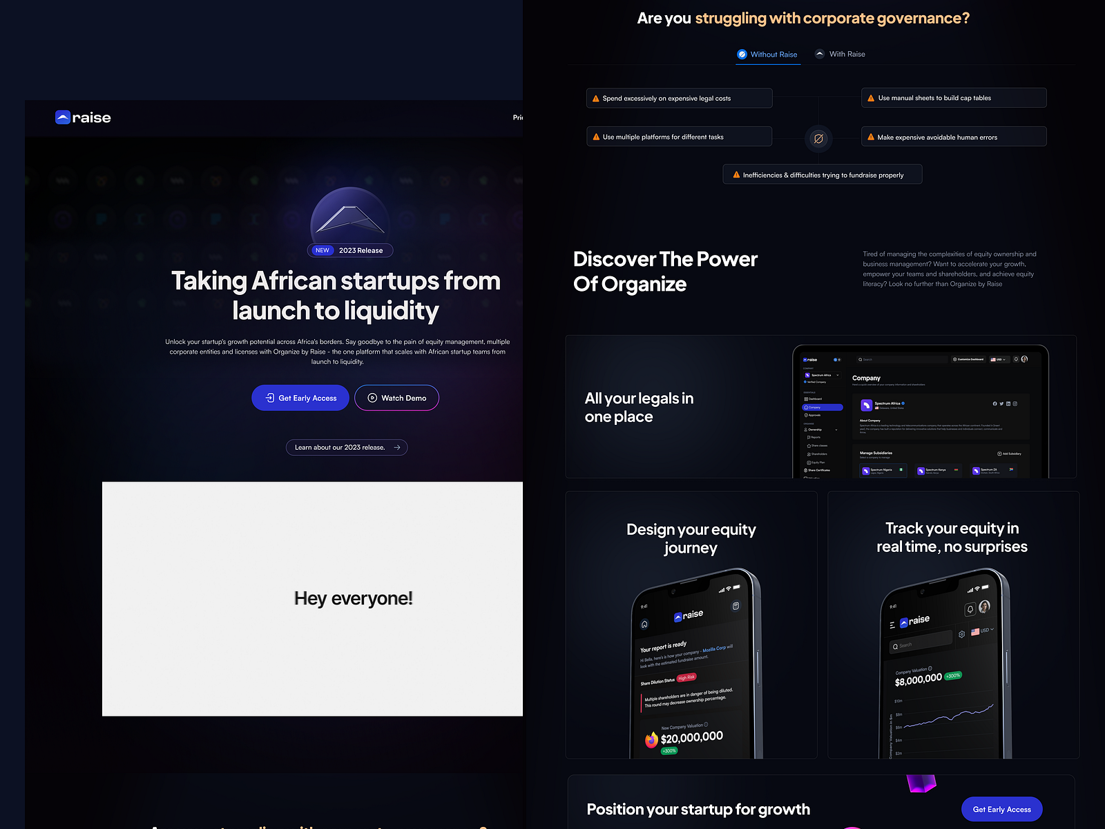 Raise.africa Landing Page UI by Michael Ajah on Dribbble