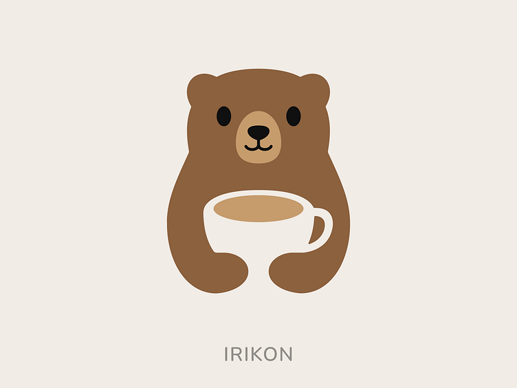 Bear cafe logo by Irikon on Dribbble