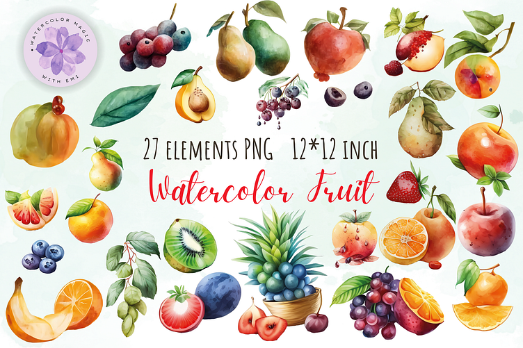 Watercolor Fruits Clipart by watercolor magic on Dribbble