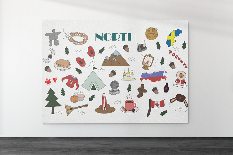 North Illustration by Sugar Fellow on Dribbble