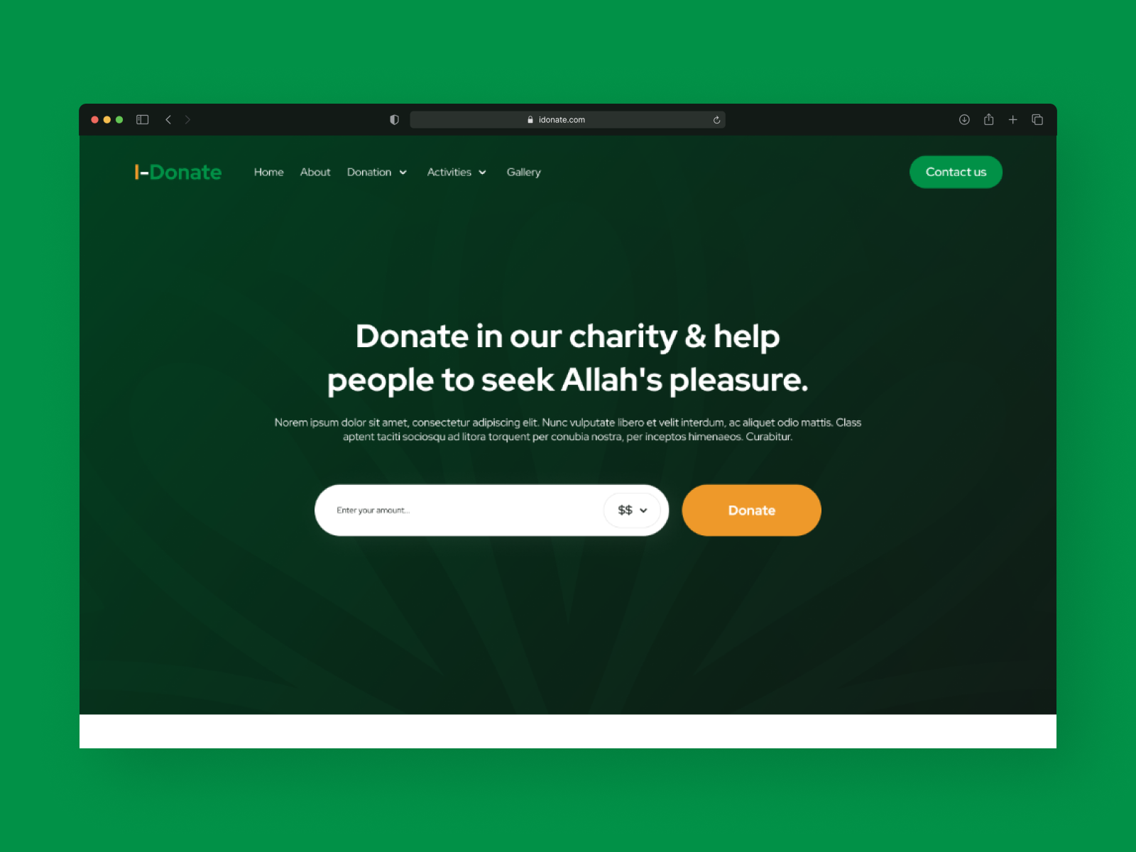 I-donate | Islamic Donation Landing Page Design by Md Manjurul Islam on ...