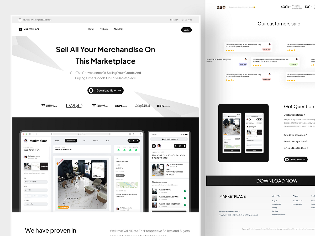 Marketplace - Landing Page by farizzakky for Pickolab Studio on Dribbble