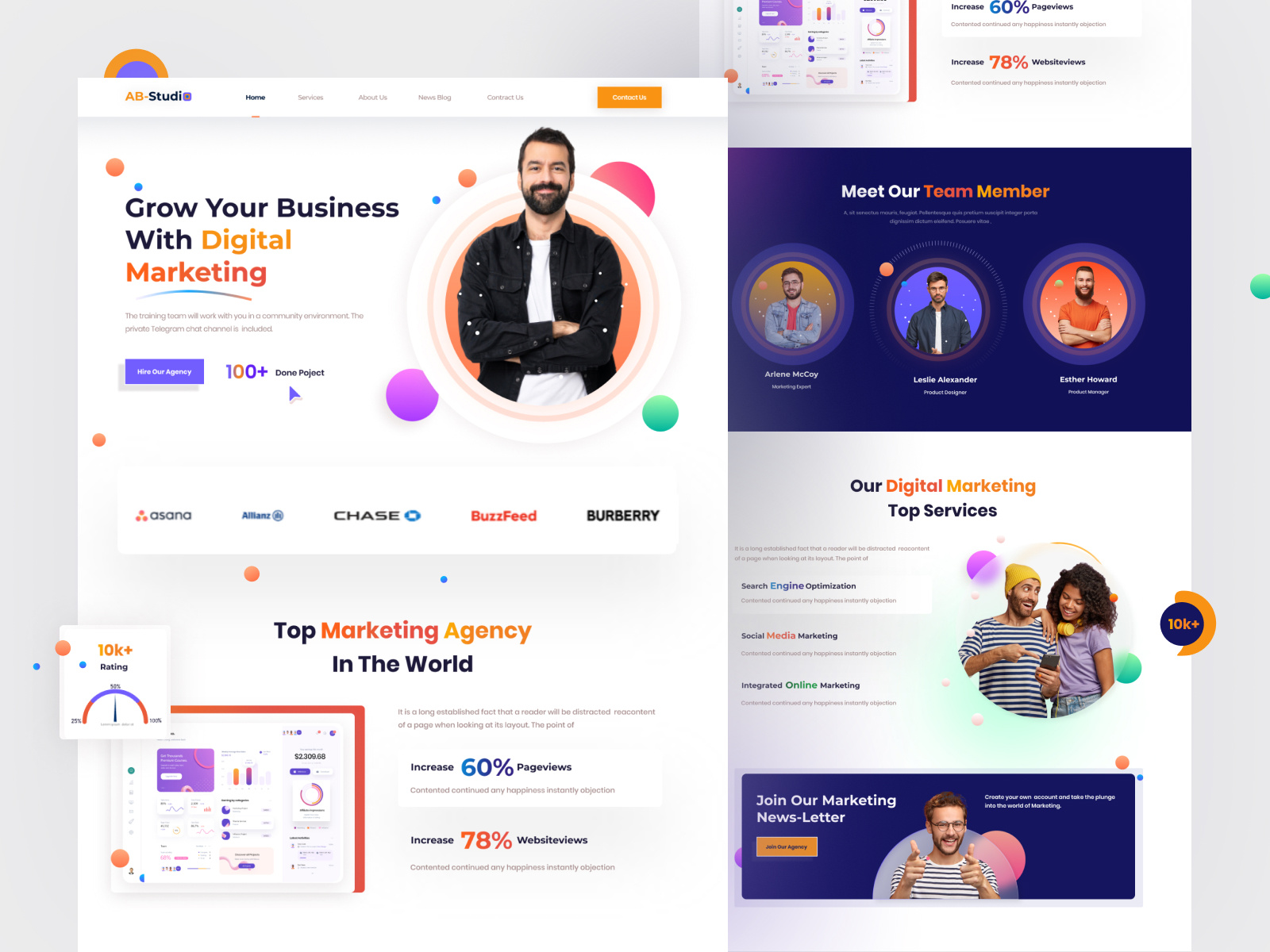 Digital marketing agency website design by Abu Bokkor Siddik 🔥 on Dribbble