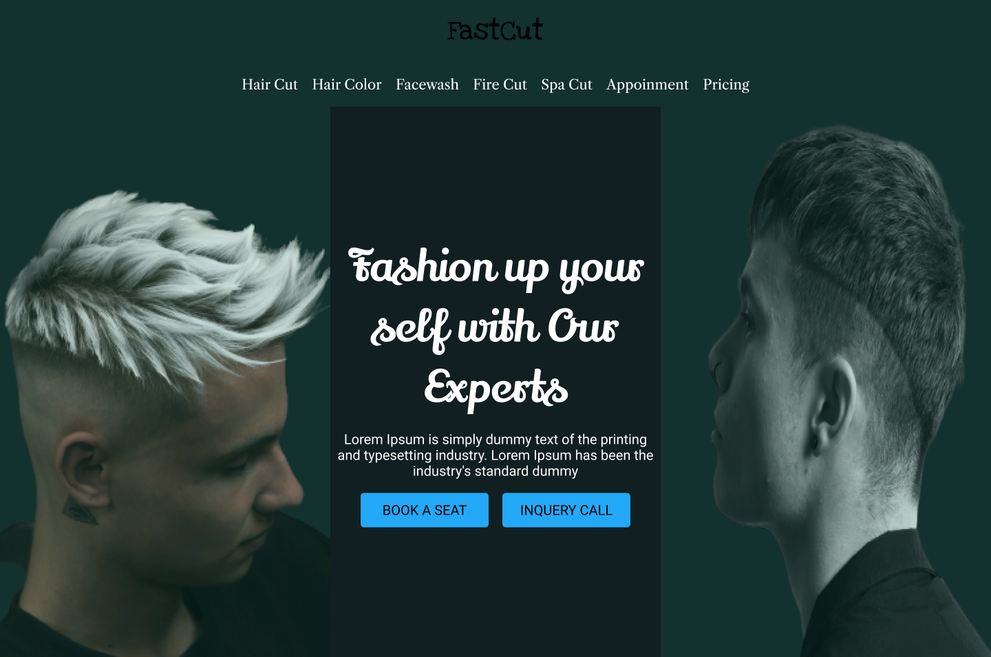 Simple Men S Salon Hero Section Ui Design By Muhammad Rasel Hossain On Dribbble