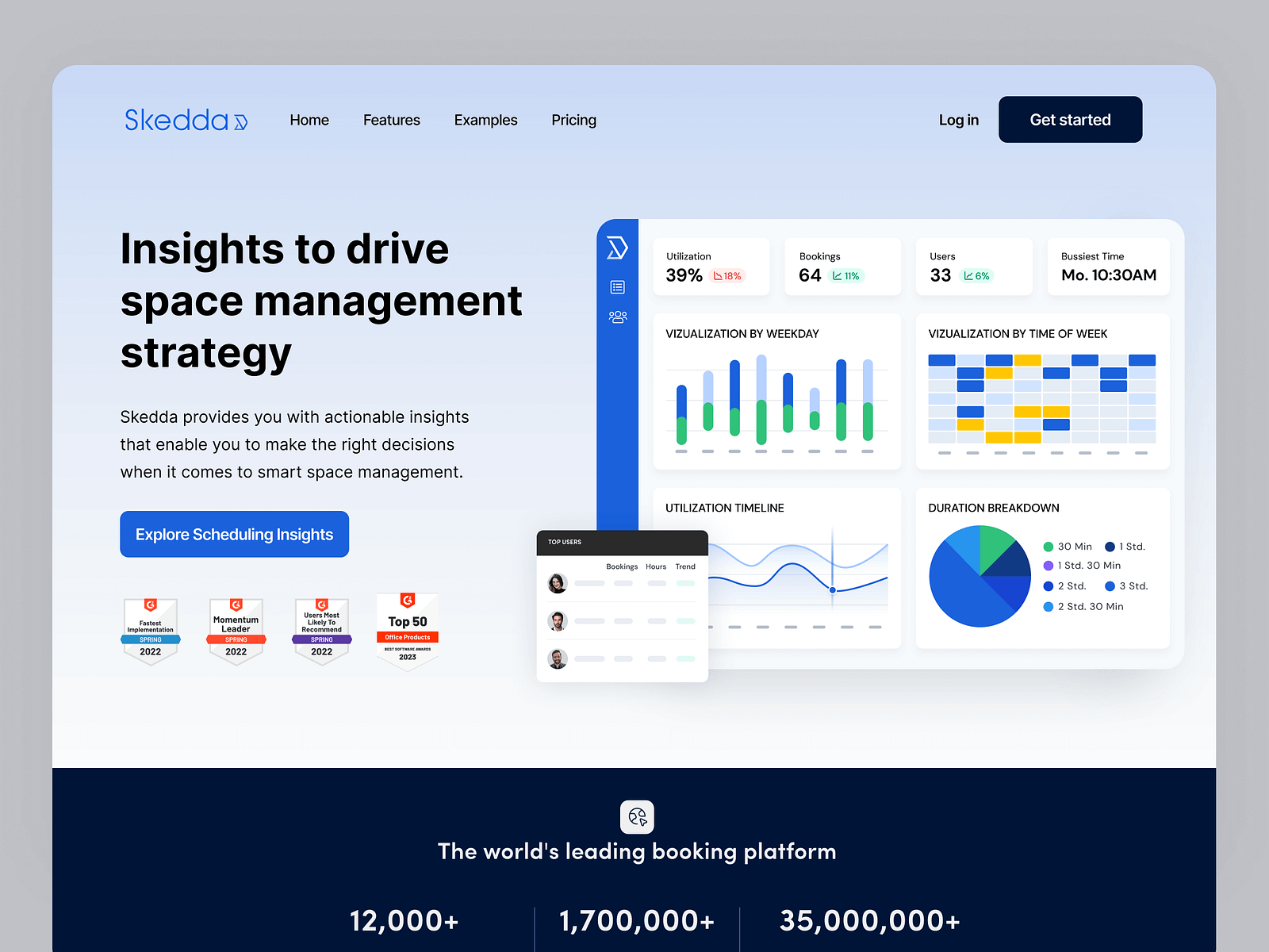 Skedda bookings management web design by DesignUp Web for DesignUp on ...