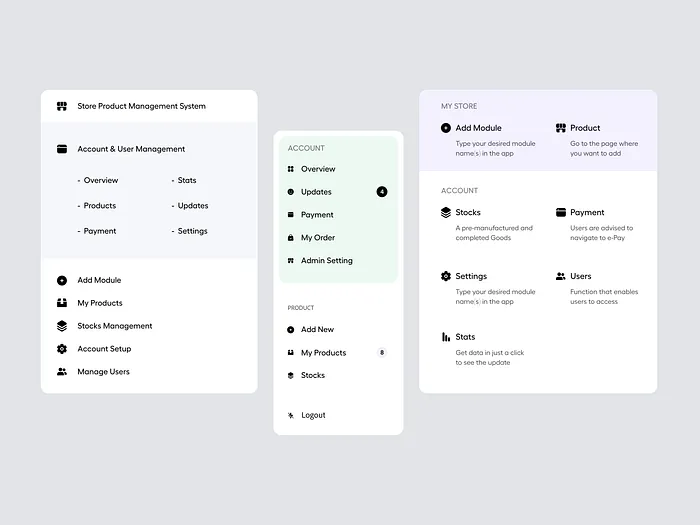 Menu UI designs, themes, templates and downloadable graphic elements on ...