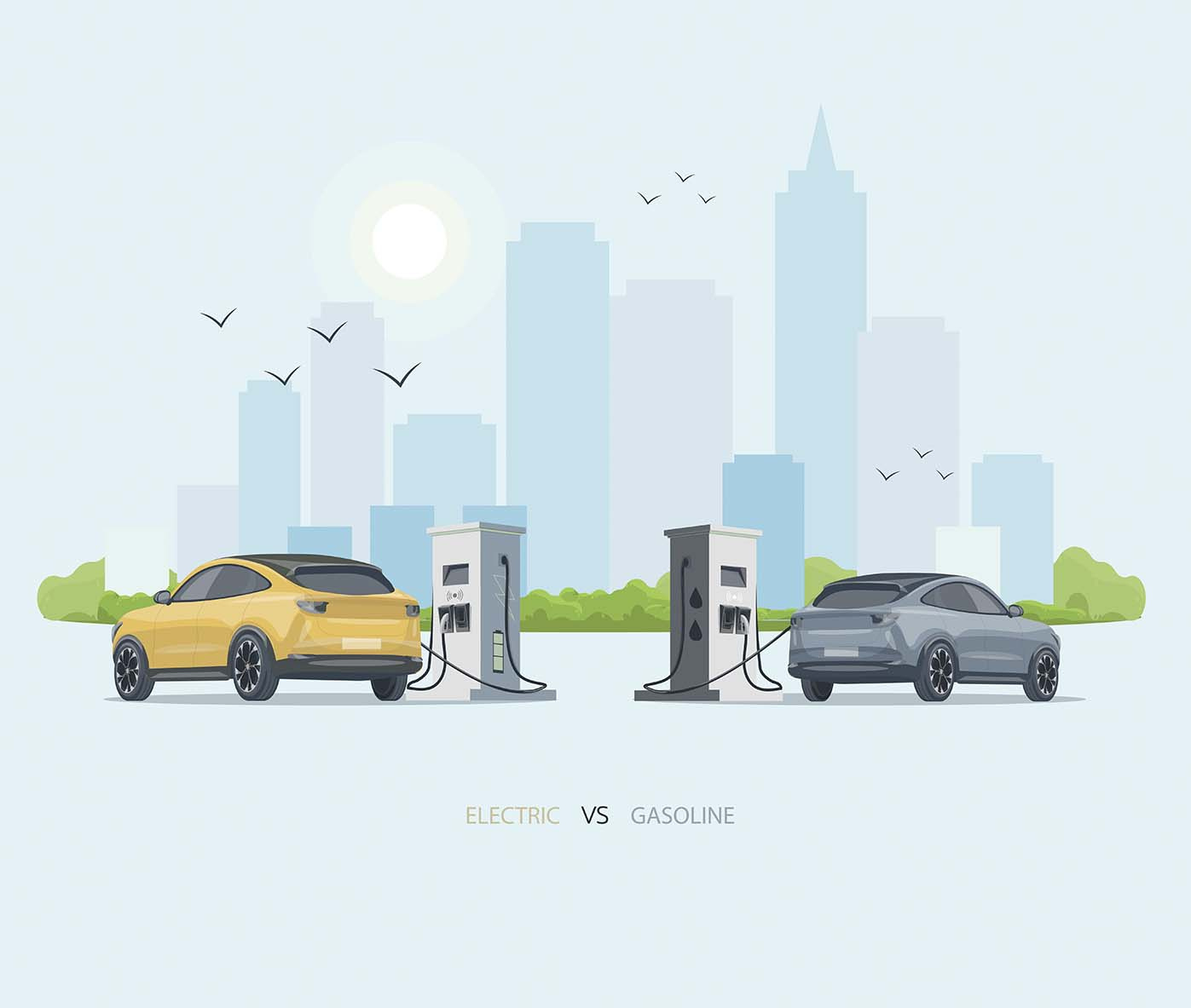 Vector illustration of a charging stations. by Людмила Міліцина on Dribbble