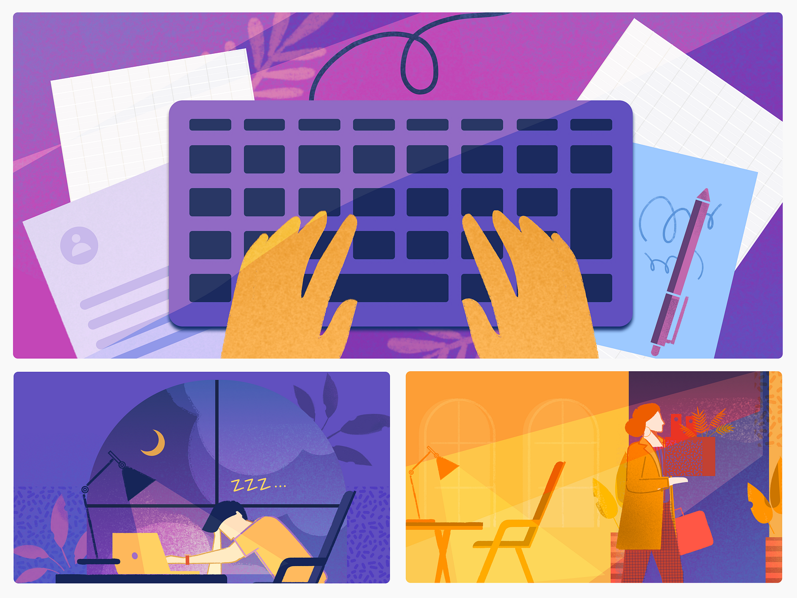 Workest Illustration Series by Ewelina Rynkiewicz for Mozaiq on Dribbble