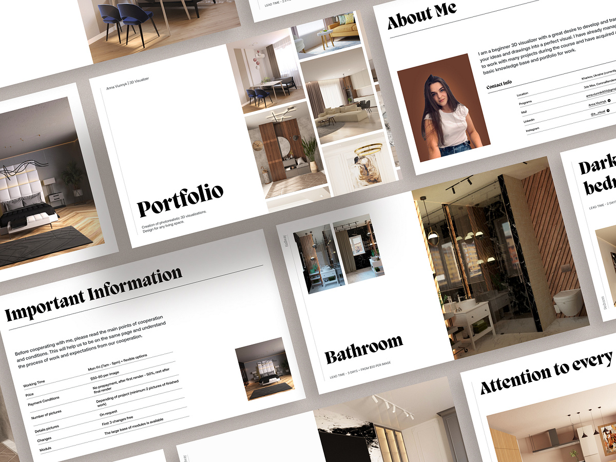 Portfolio-presentation for 3D Visualizer by Julia Viunnyk 🇺🇦 on Dribbble