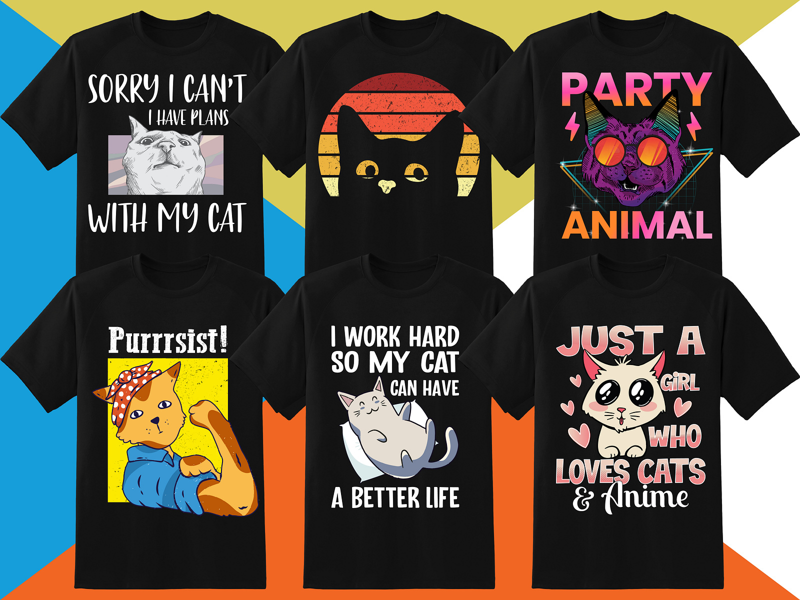 Cat T-Shirt Designs Bundle by AL Kabir on Dribbble