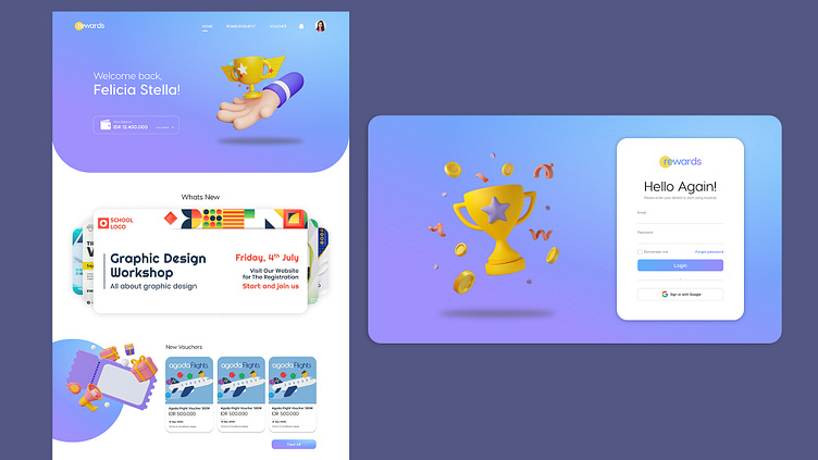 3D Clean Futuristic Modern Reward Program Website by Felicia Stella on ...