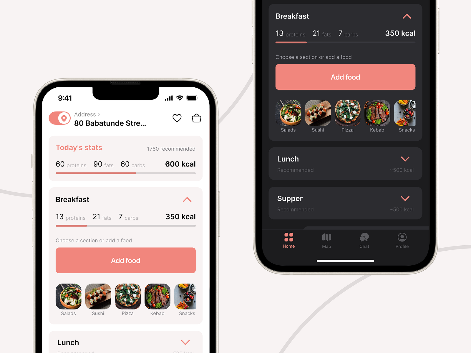 Peach Nutrition: mobile app by Jaba Digital Agency on Dribbble