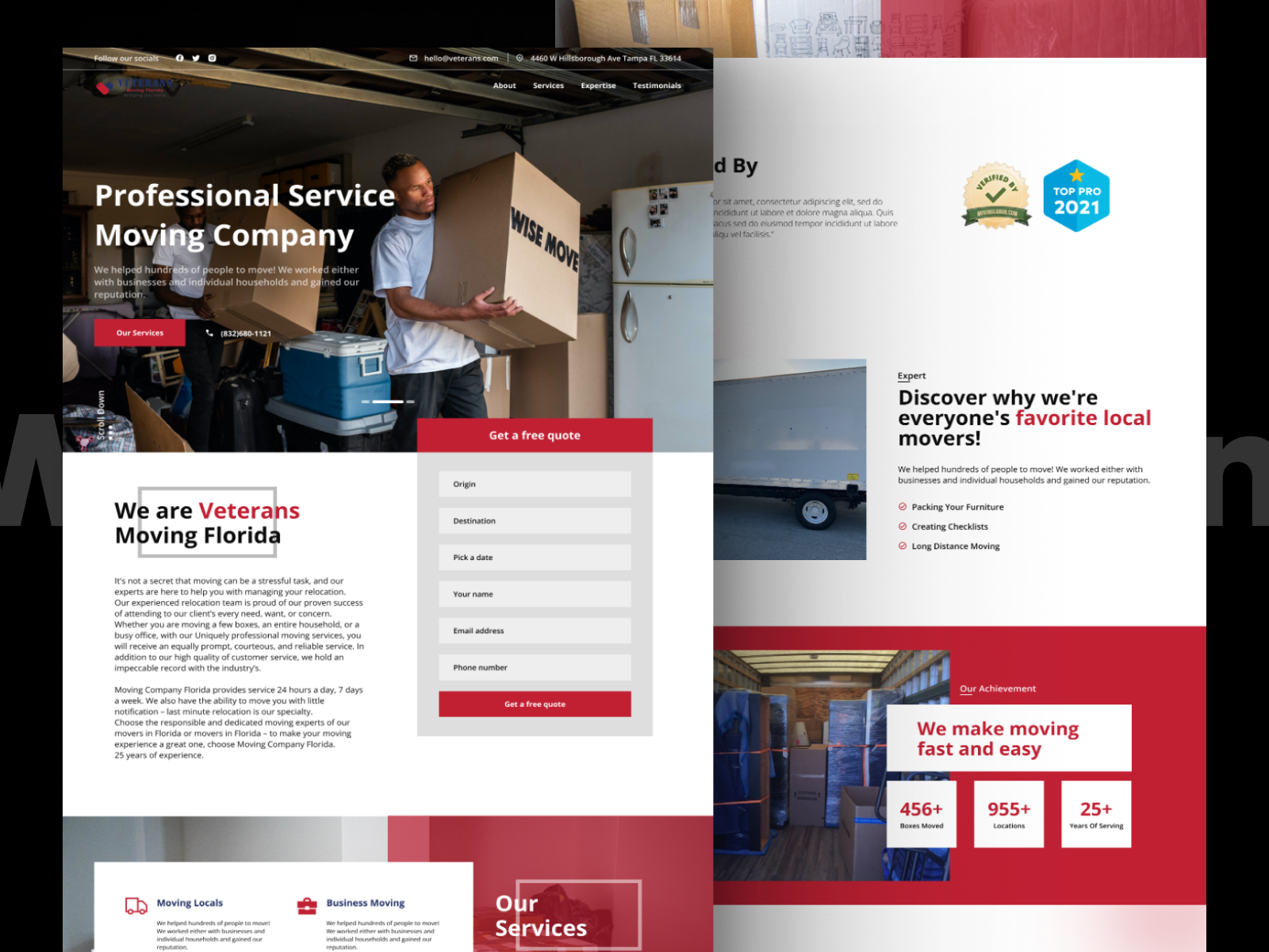 Veterans Moving Florida Web Design/UI by Rizwan Nasir on Dribbble Veterans Moving Florida Web Design/UI by Rizwan Nasir on Dribbble