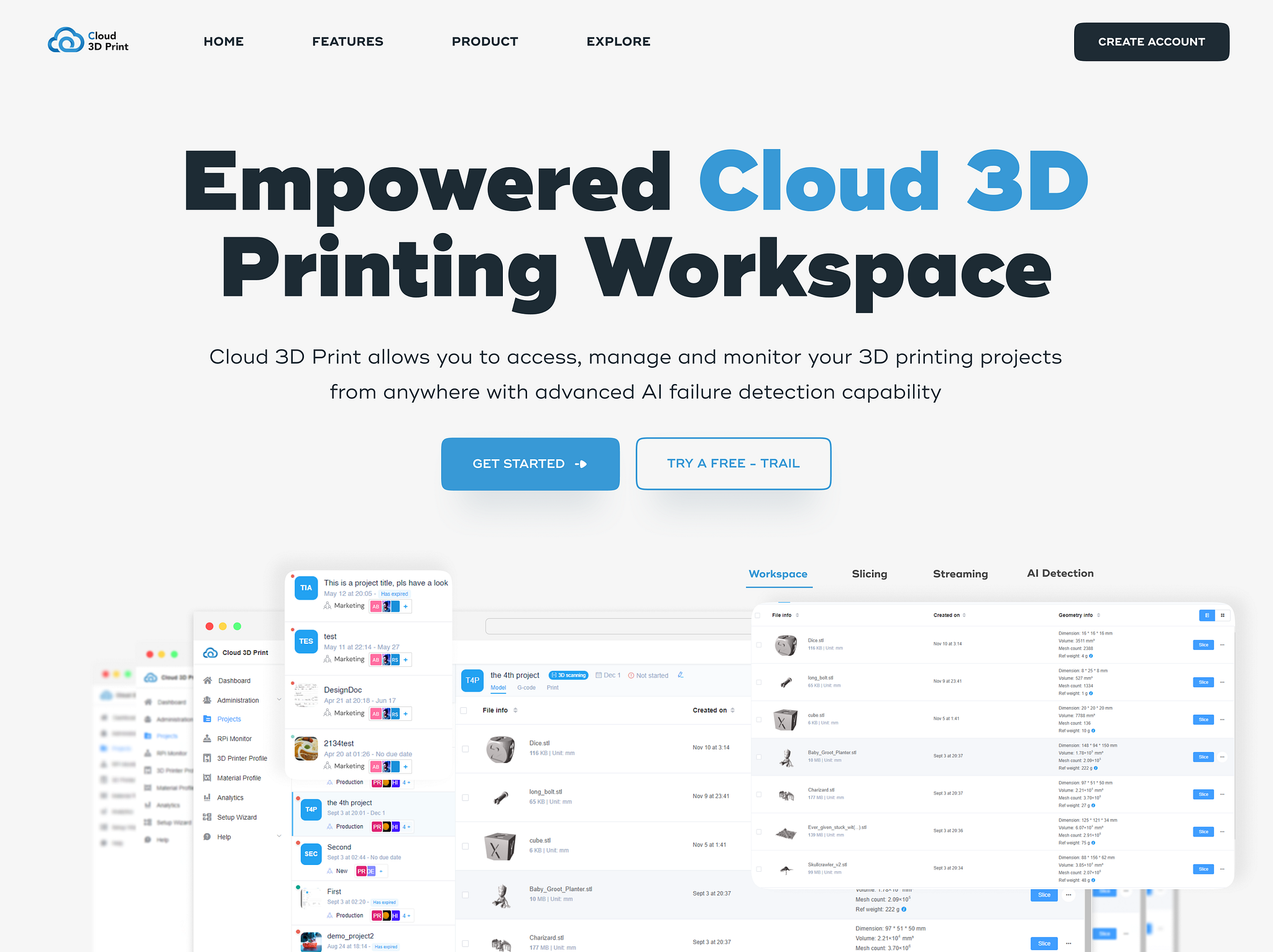 Cloud3D Print - SaaS Landing Page by Ramneek Singh on Dribbble