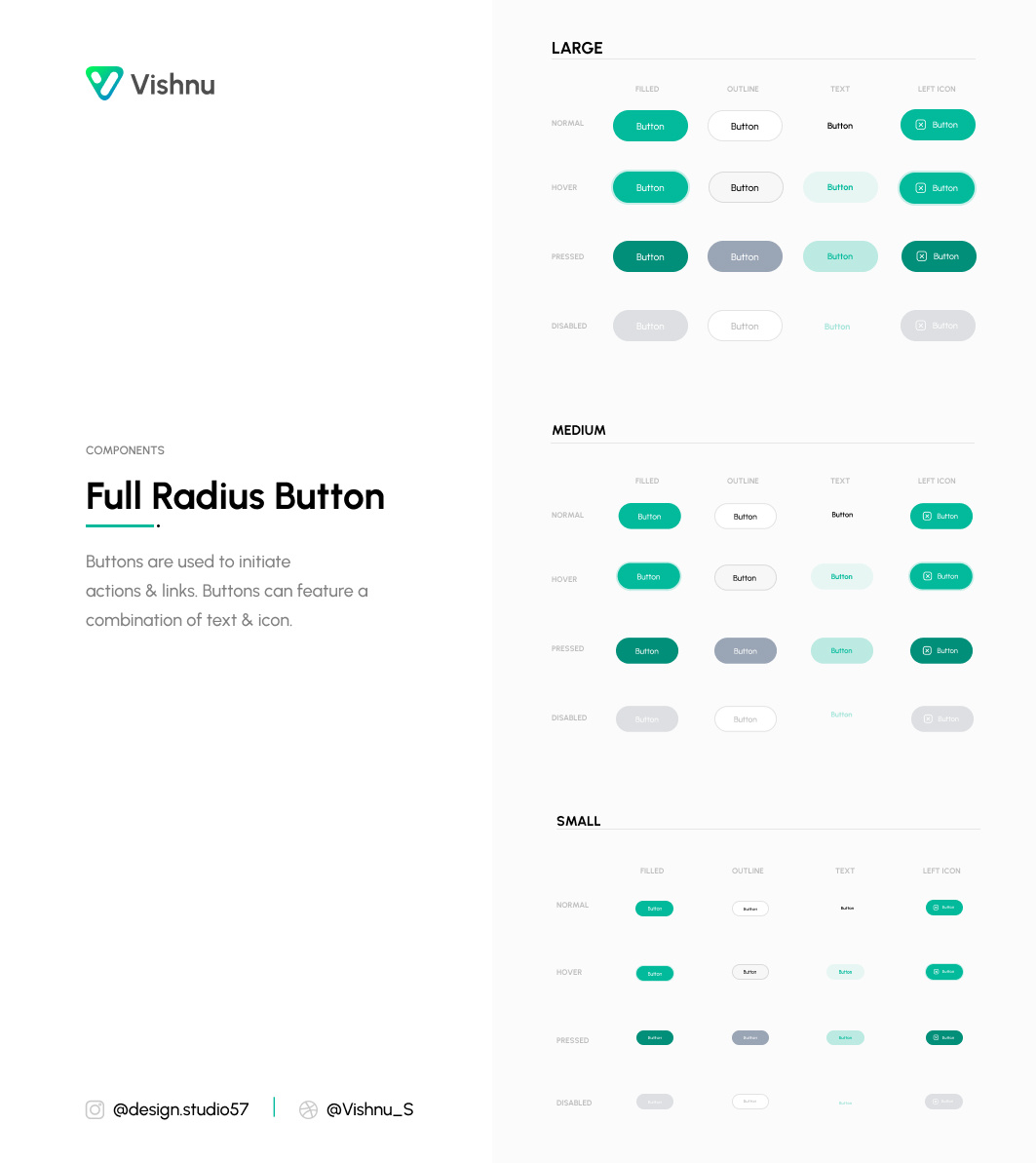 Components (Button Variant) - Full Radius, Radius, Square by Vishnu on ...