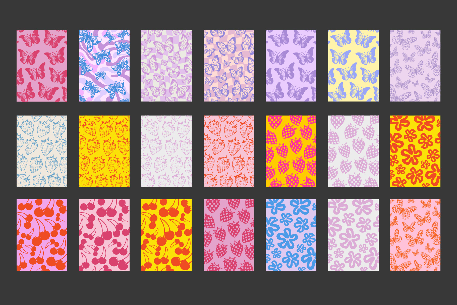 GROOVY VECTOR PATTERNS Y2K TEXTURES by craftlove on Dribbble