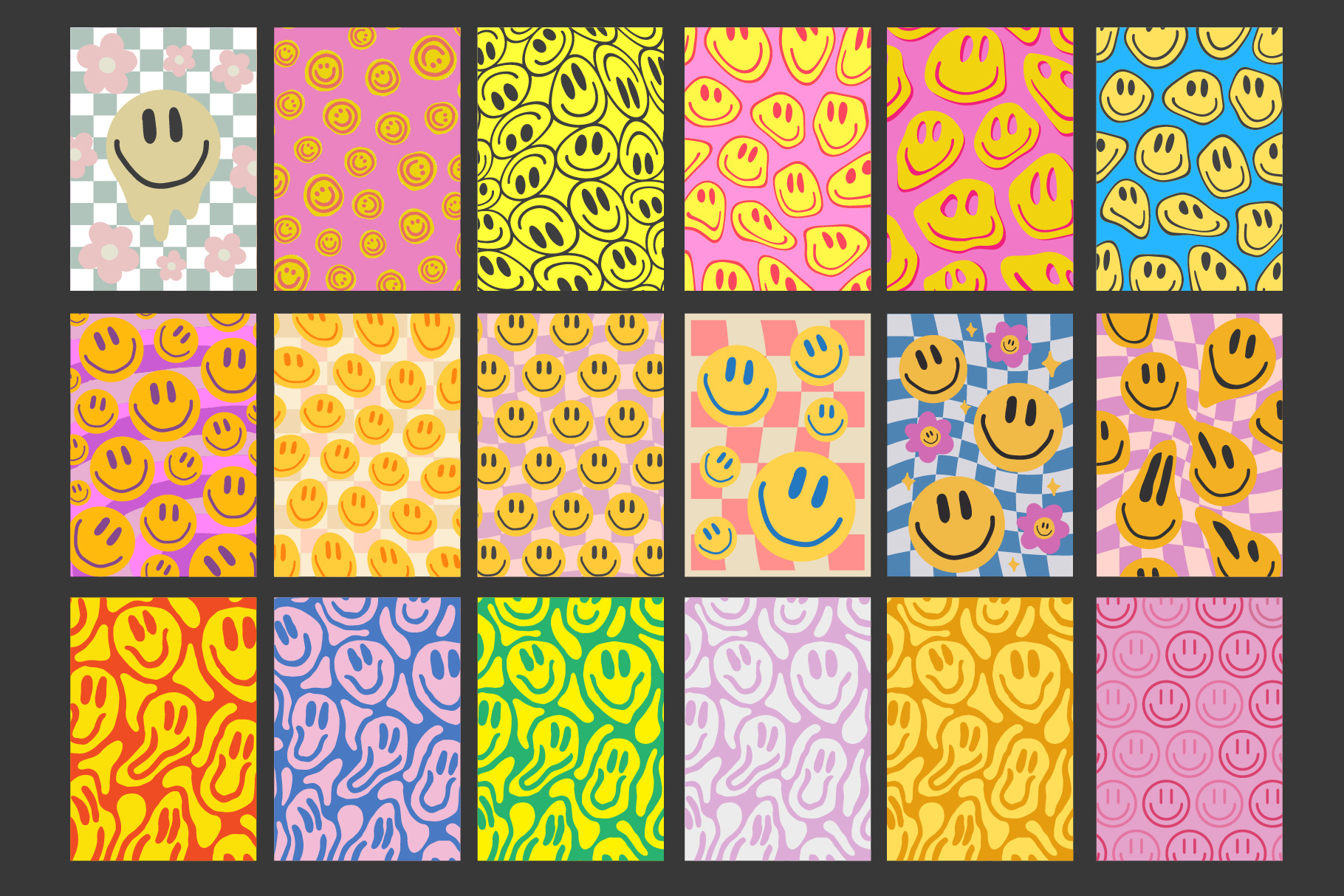 GROOVY VECTOR PATTERNS Y2K TEXTURES by craftlove on Dribbble