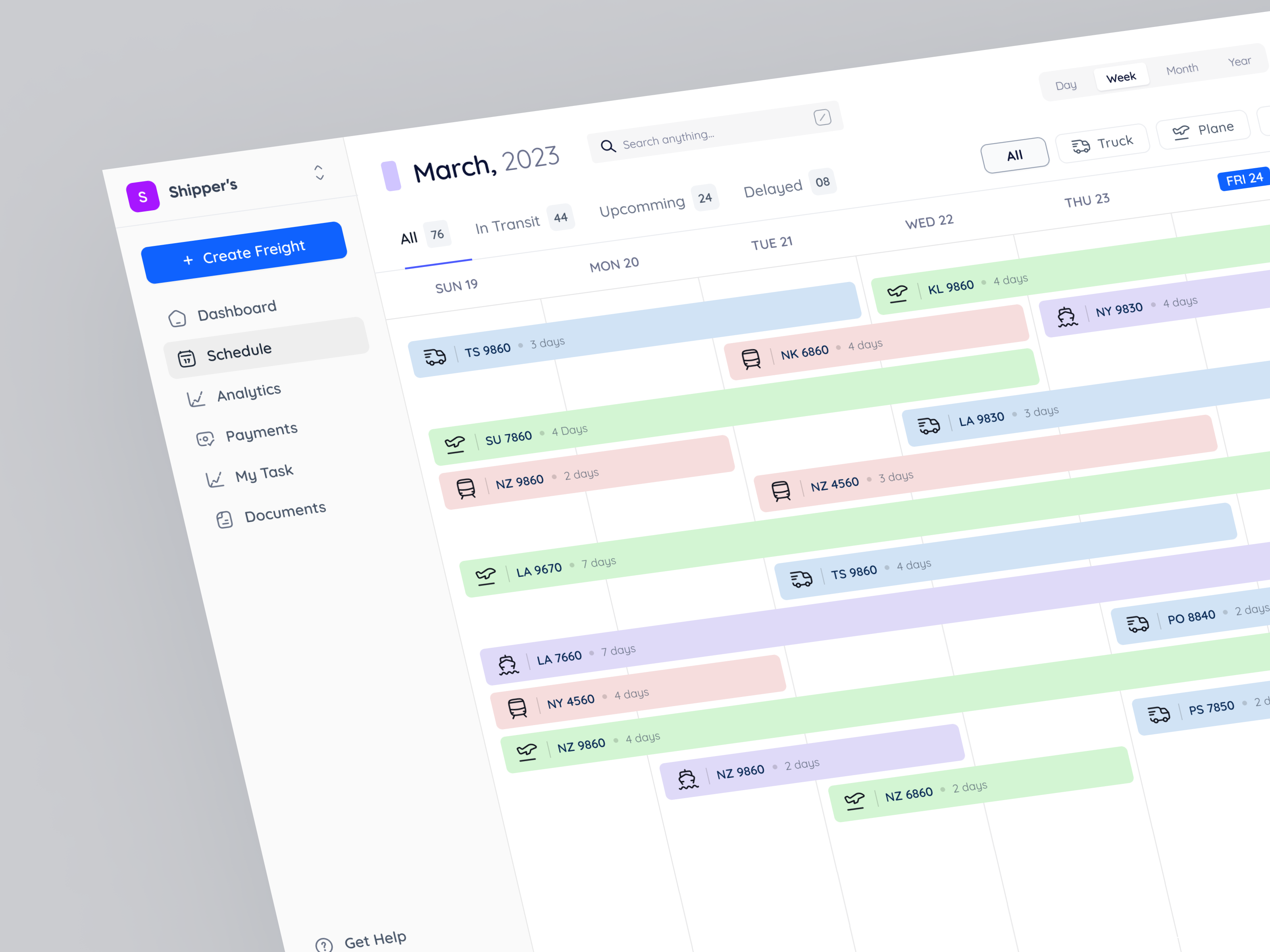 Shipping Management — Weekly Calendar by Royal Parvej for WeCraft on ...