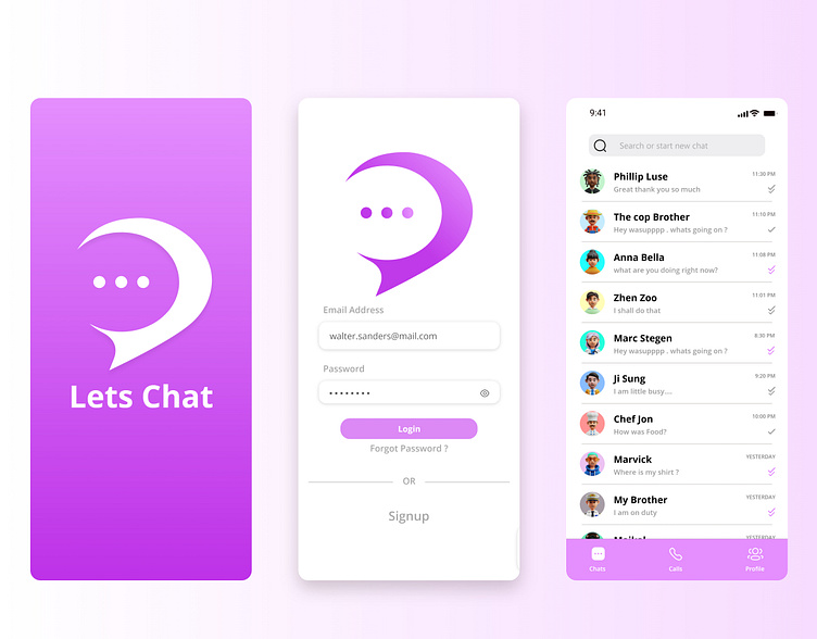 Chat App UI design. by Aamir Rehman on Dribbble Chat App UI design. by Aamir Rehman on Dribbble