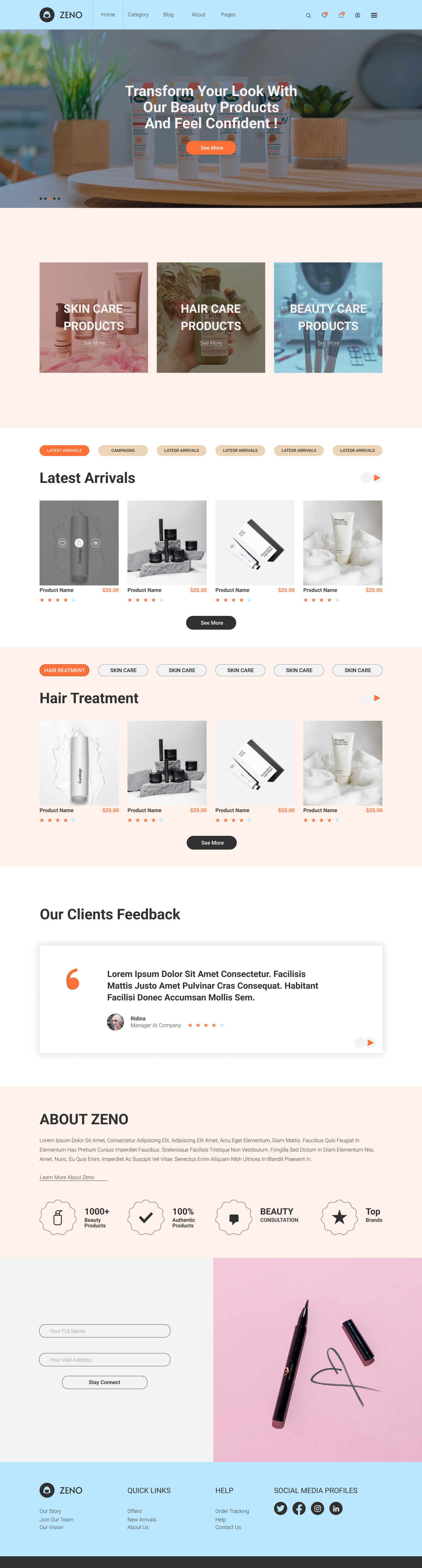 Beauty Care E-commerce Figma Template by Somorthon Digital on Dribbble