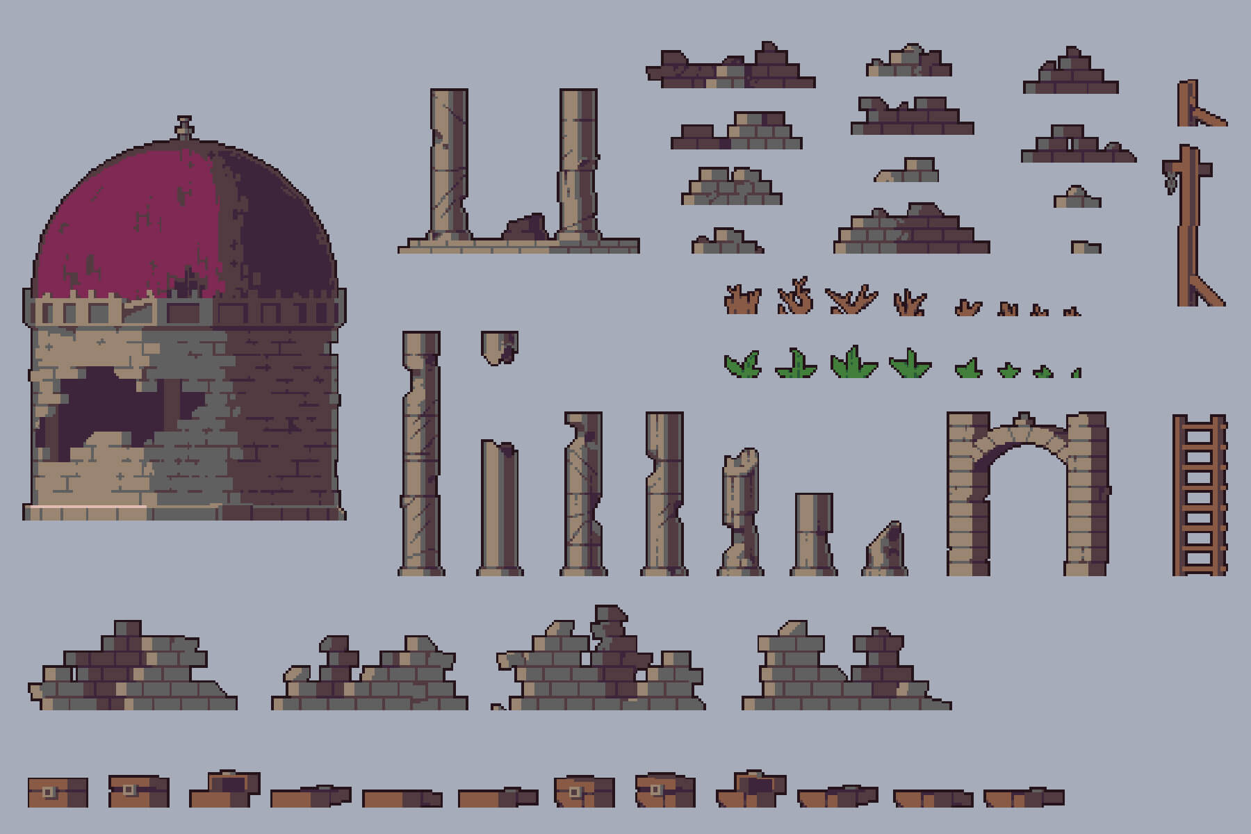 Sunken City Tileset Pixel Art by 2D Game Assets on Dribbble