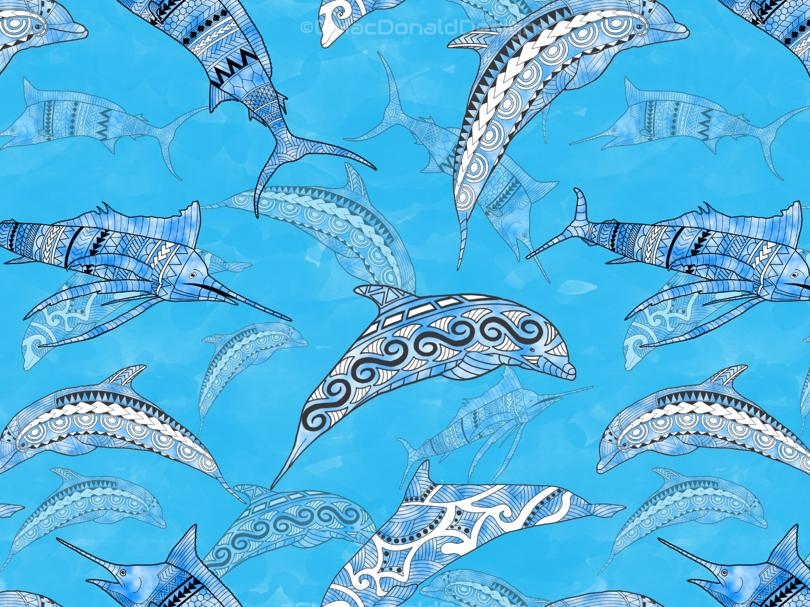 Tribal Ocean Animals by Chris MacDonald on Dribbble