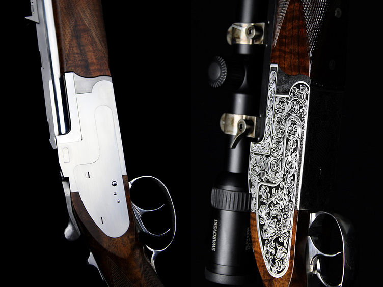 Hunting rifle. Design floral pattern for laser engraving by Bohdan ...