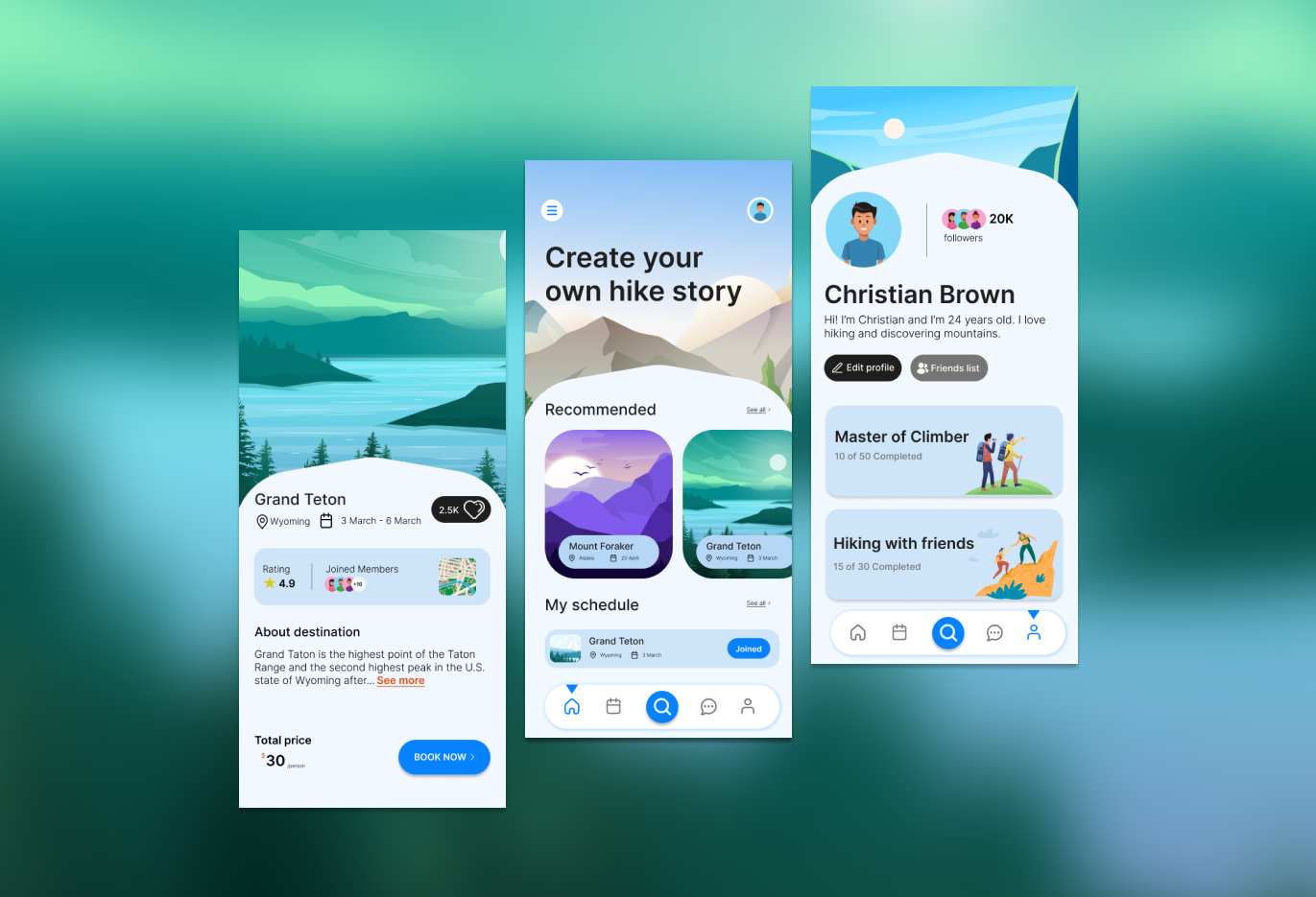 Plan your Hike Mobile App Design by Antonia Popescu on Dribbble
