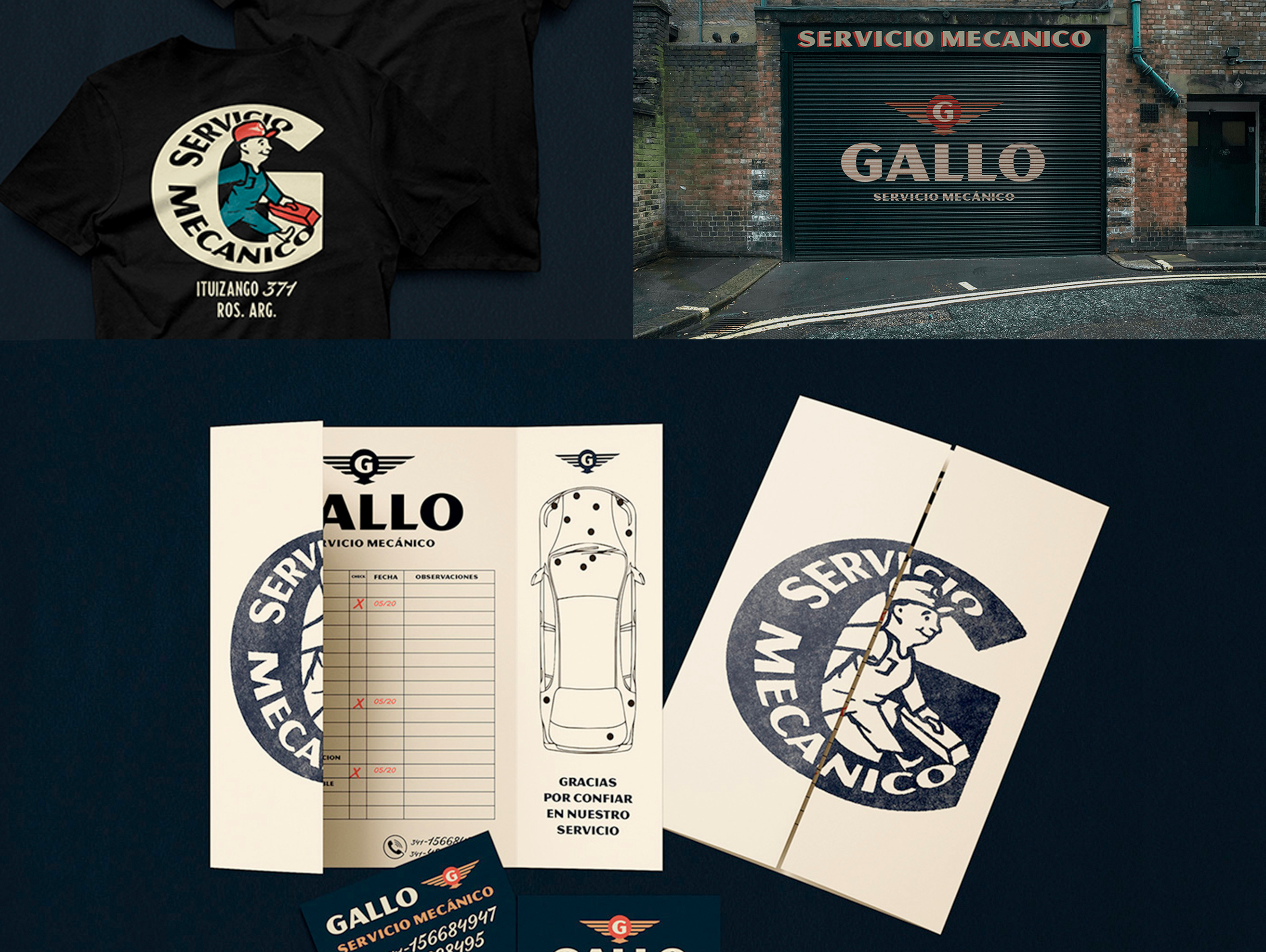 Branding vehicle repair shop Gallo Servicios by Dami Zombie on Dribbble
