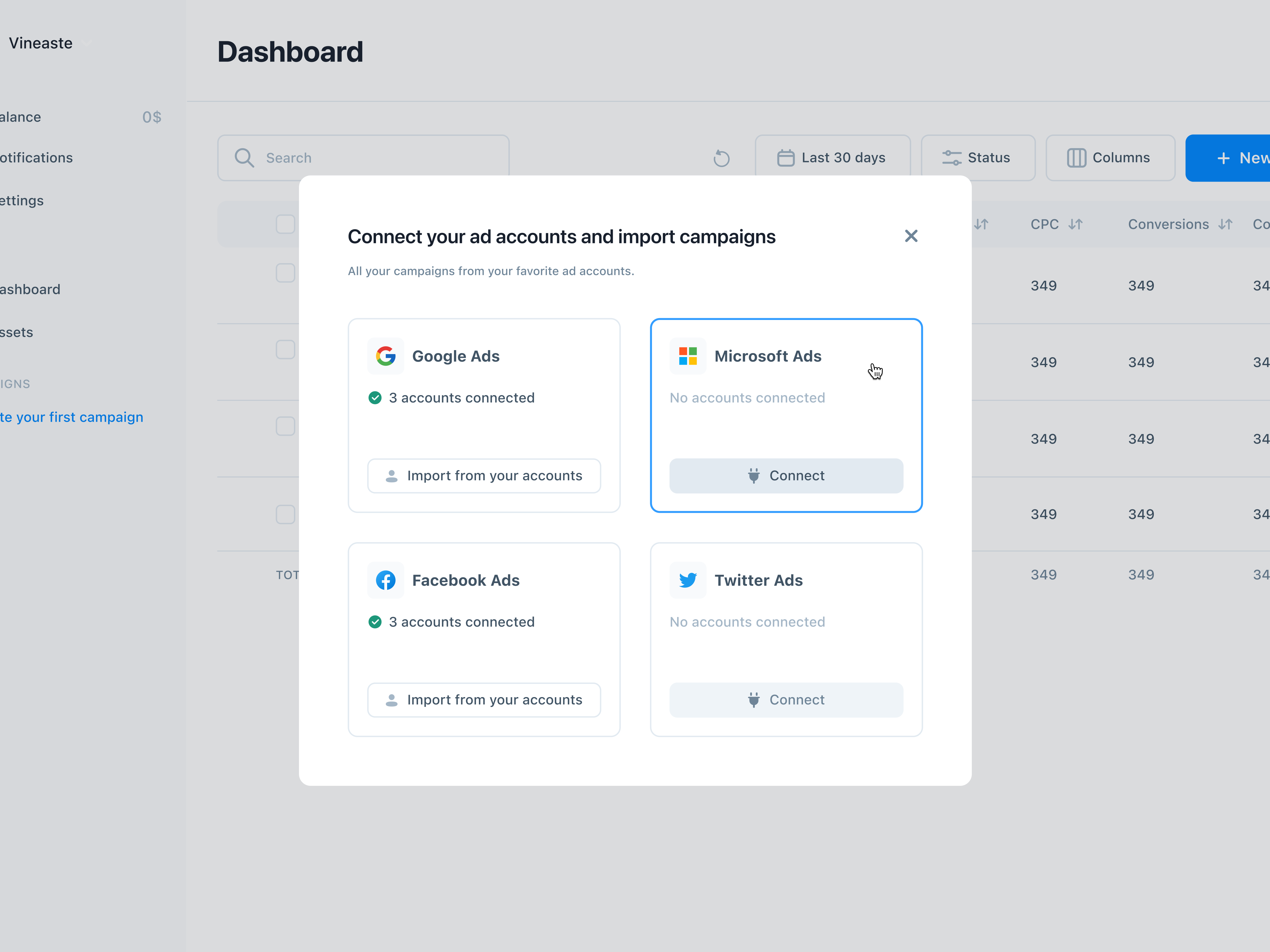 Shown AI • Create a new ad campaign by Juliette Lagache on Dribbble