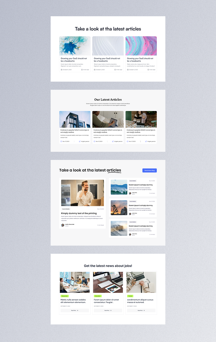 🔥Unique 20+ Blog Components Design. by webocean_io on Dribbble