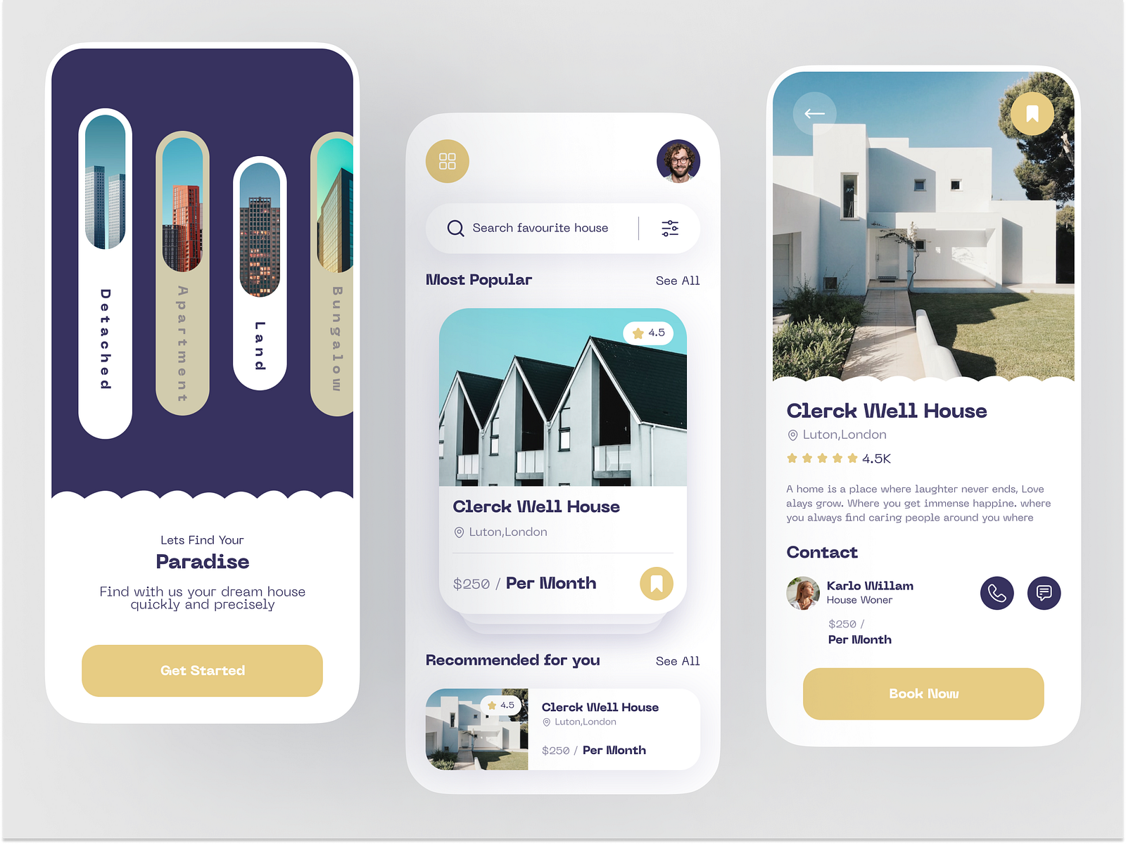 Real state app design by Abdulla Al-Nur for Winnex on Dribbble