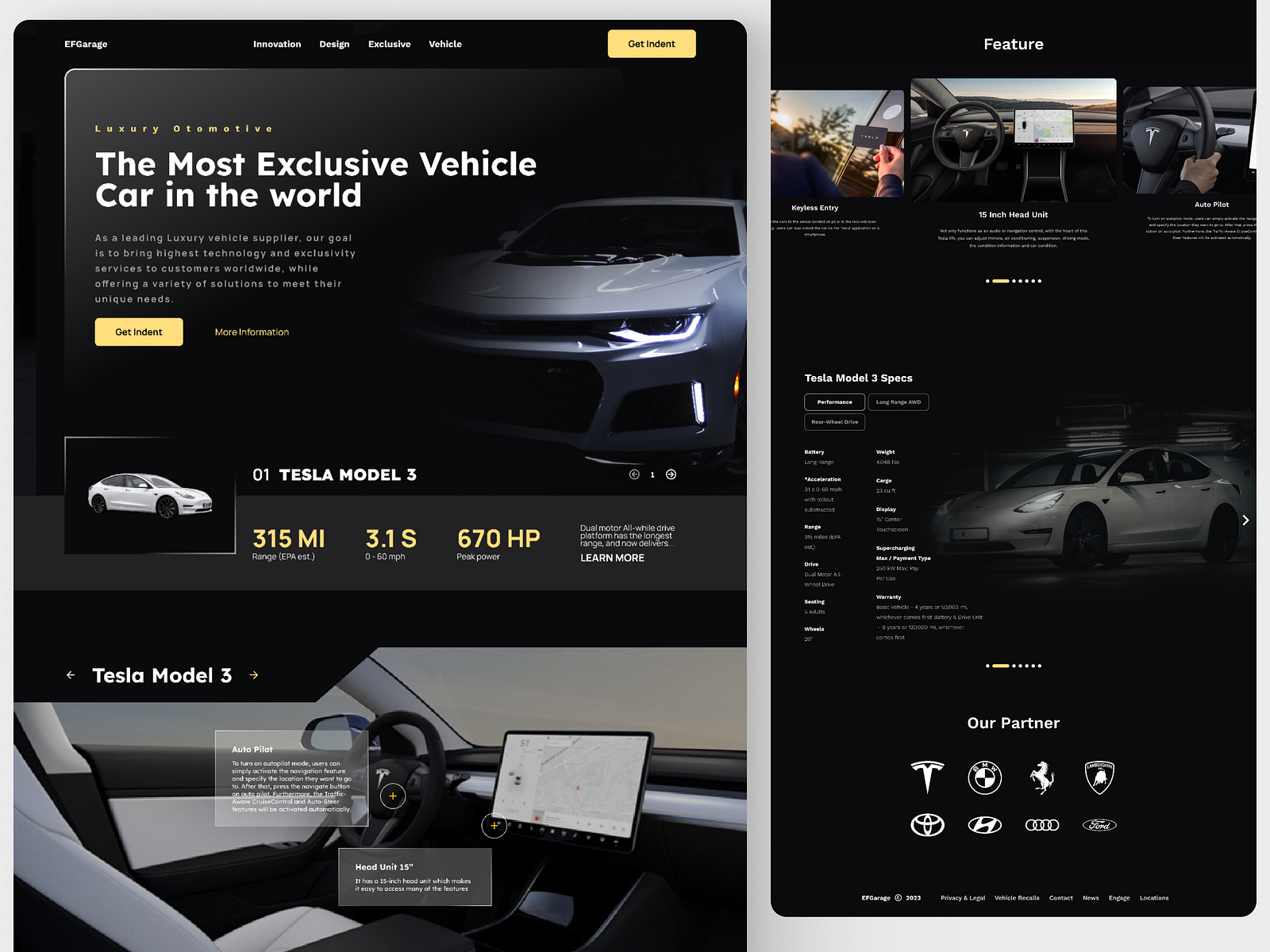 EFGarage - Car Showroom Website by Aditya Vikky Tarigan on Dribbble