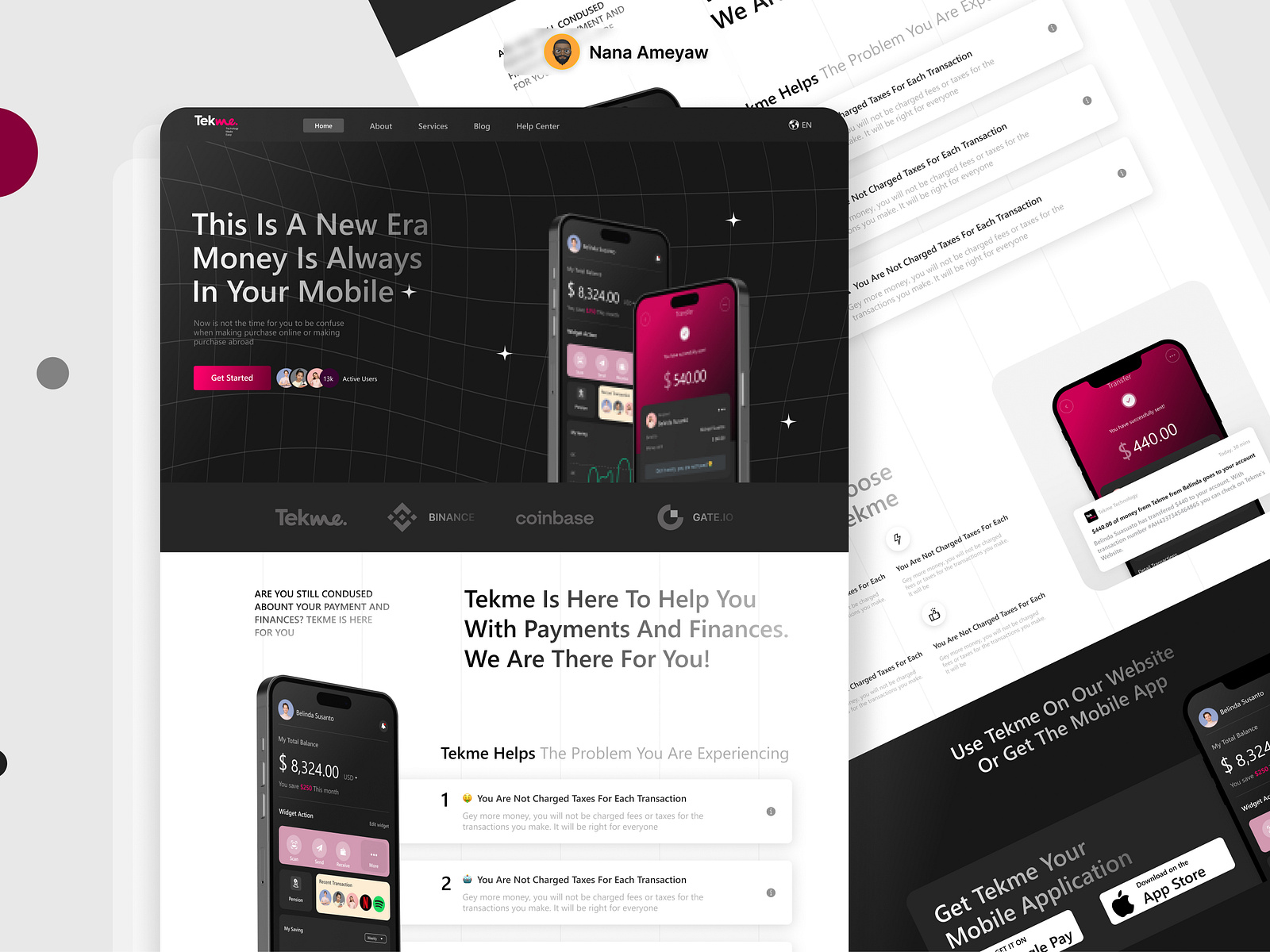 Financial App Landing page by Nana Ameyaw on Dribbble
