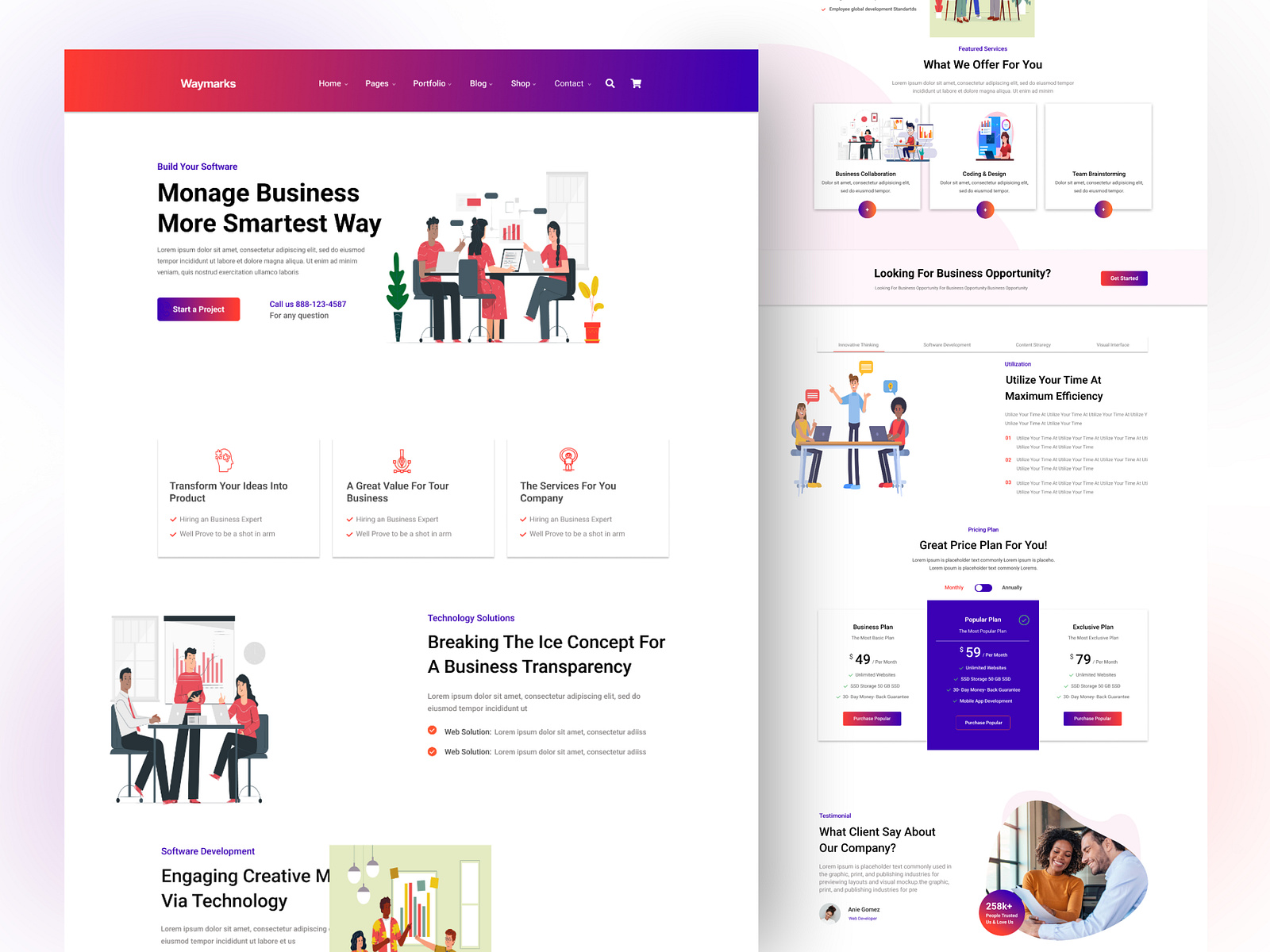 Practice Work: Landing Page by Waymarks on Dribbble